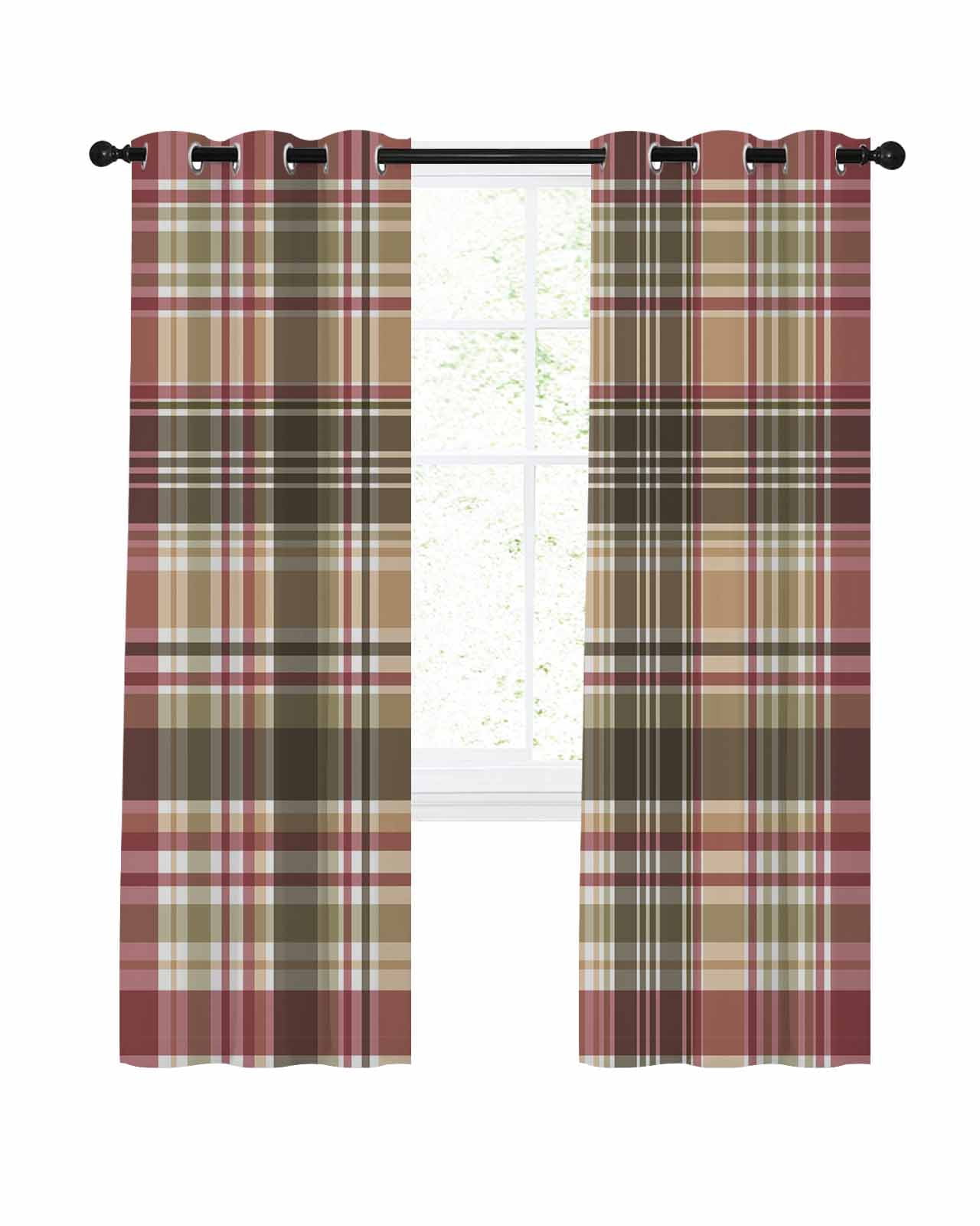 Buffalo Check Blackout Curtains 96 Inch Length Plaid Brown Plaid ...
