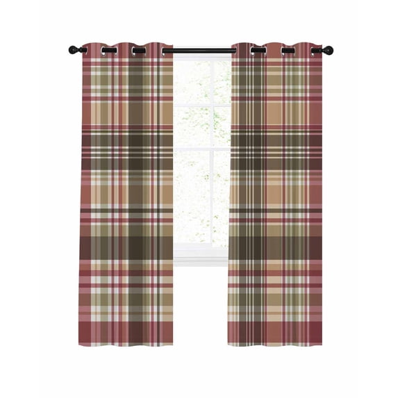 Buffalo Check Blackout Curtains 96 Inch Length Plaid Brown Plaid ...