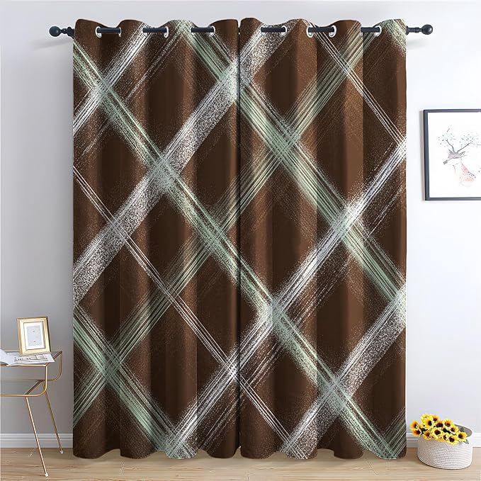 Buffalo Check Blackout Curtains for Living Room Bedroom, Thermal ...