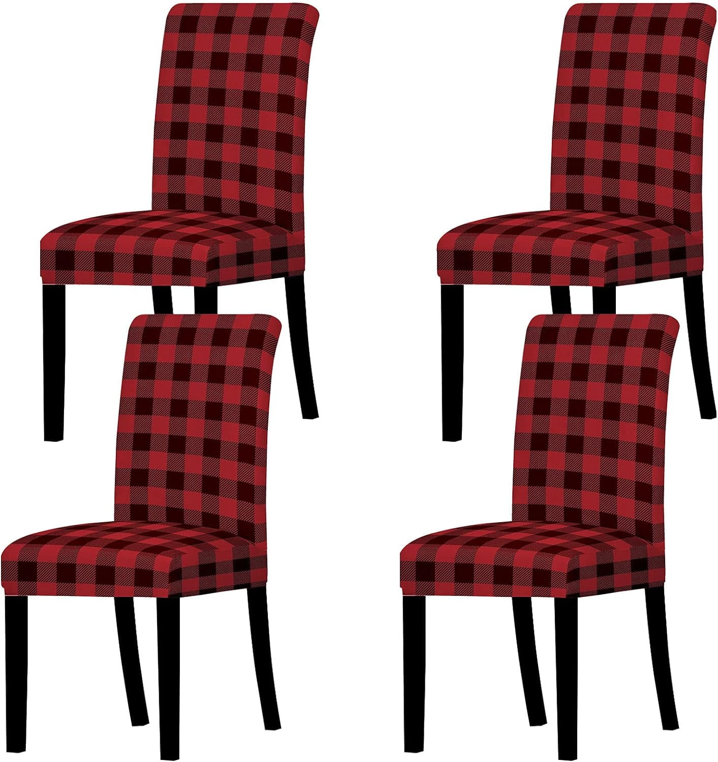 Buffalo Check Chair Covers Red Black Plaid Dining Chair Slipcovers ...