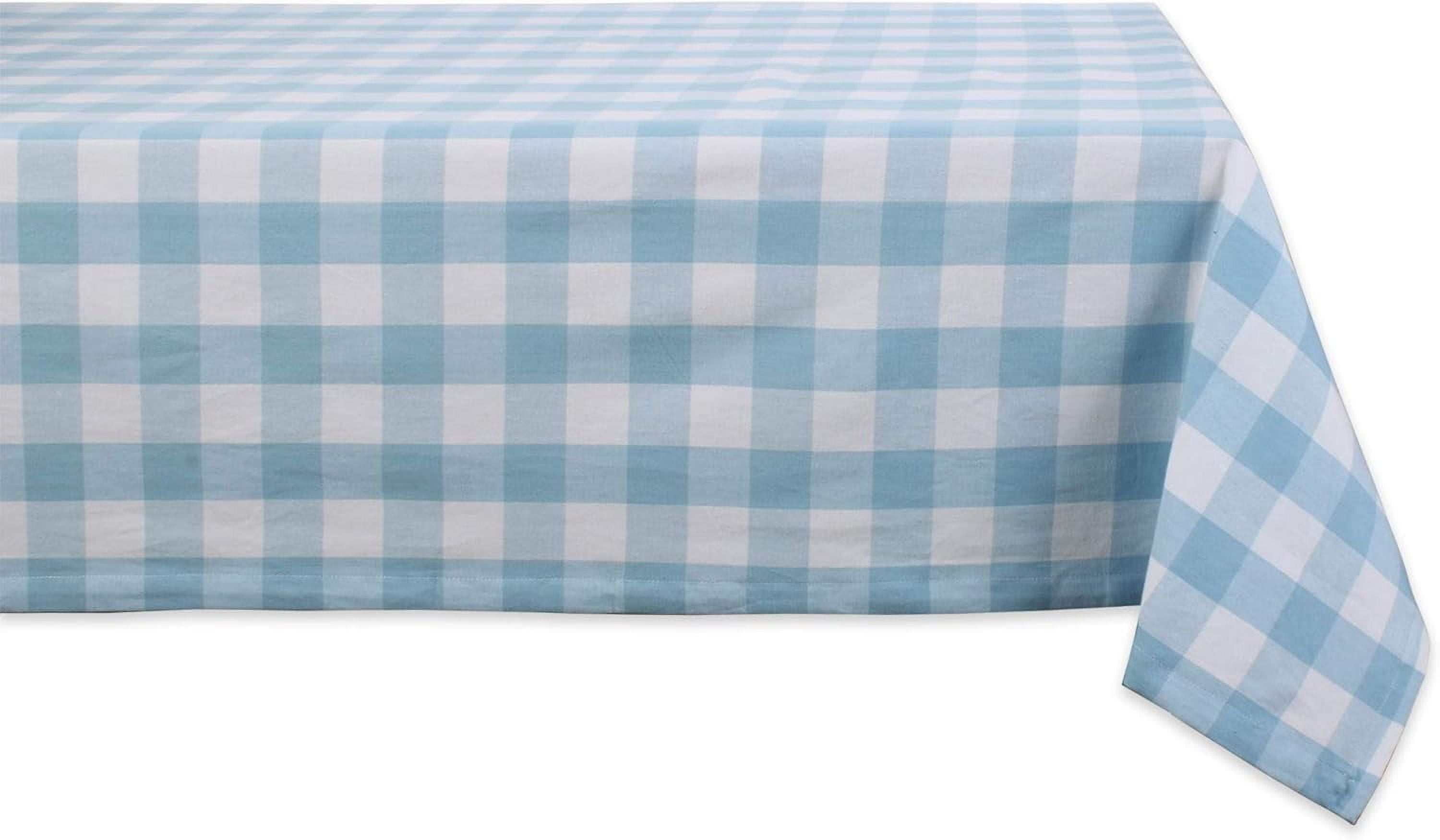 Buffalo Check Classic Farmhouse Tablecloth Light Blue & White 60x120 ...