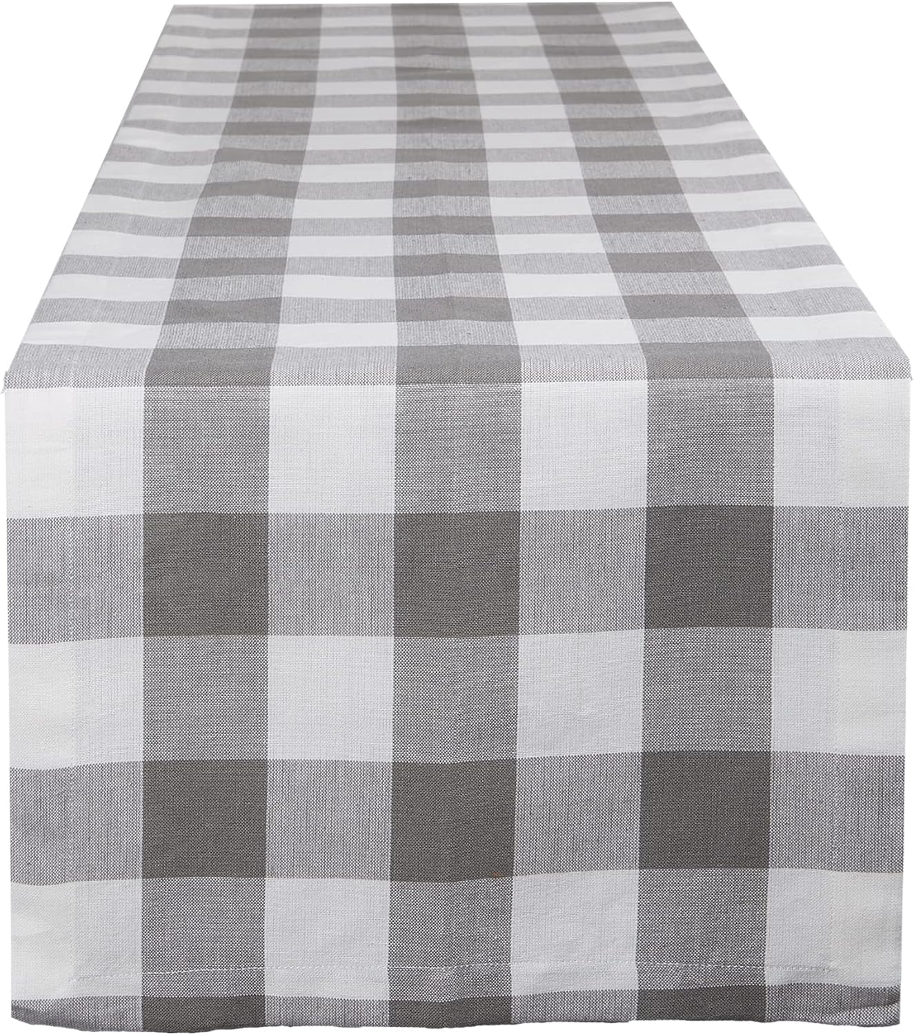 Buffalo Check Collection, Classic Farmhouse Table Runner, 14x108, Gray ...