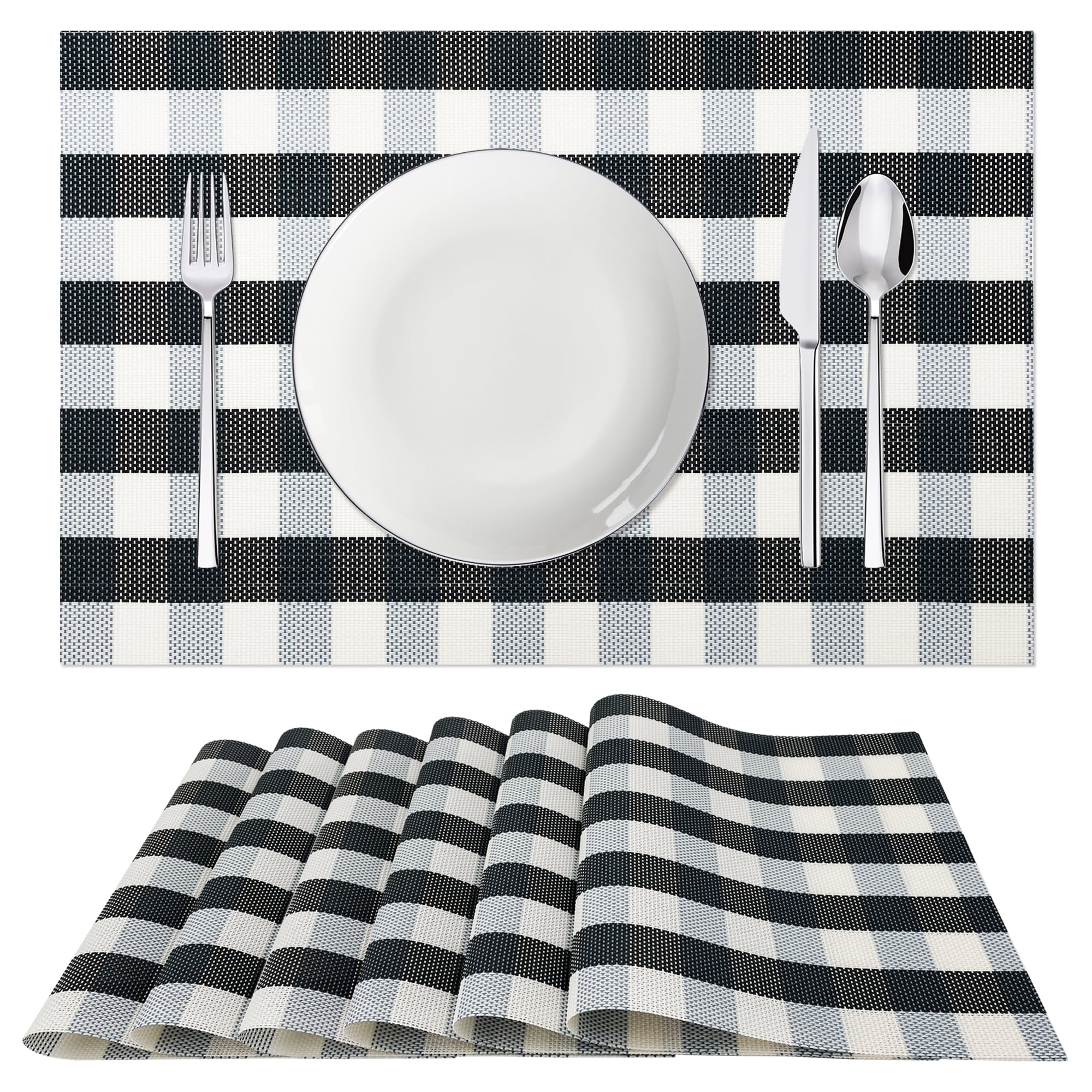 Buffalo Check Collection, Classic Farmhouse Tabletop Dining Table Mats ...