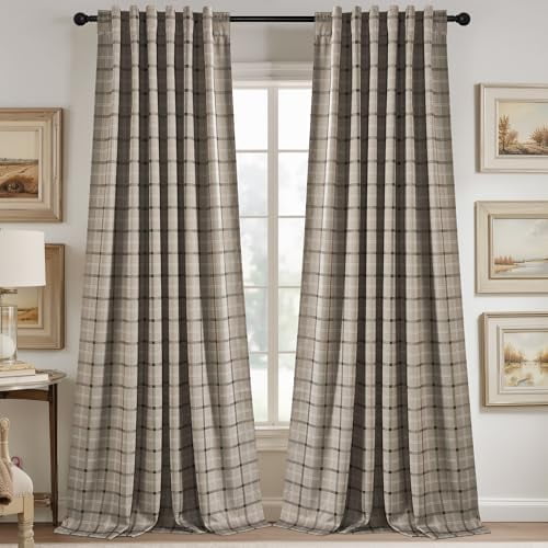 Buffalo Check Curtains 84 inch Length Kitchen Living Room Bedroom ...