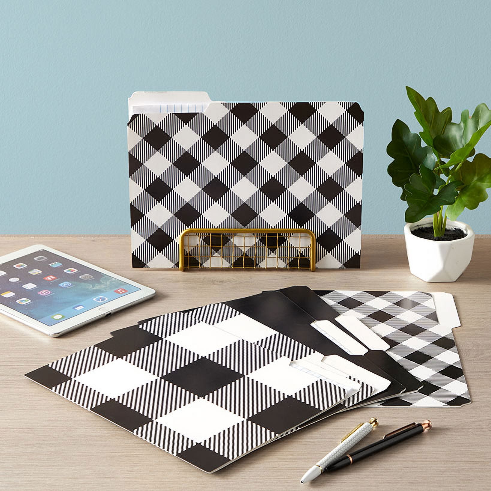 Set of 6 Buffalo Check File Folders - Walmart.com