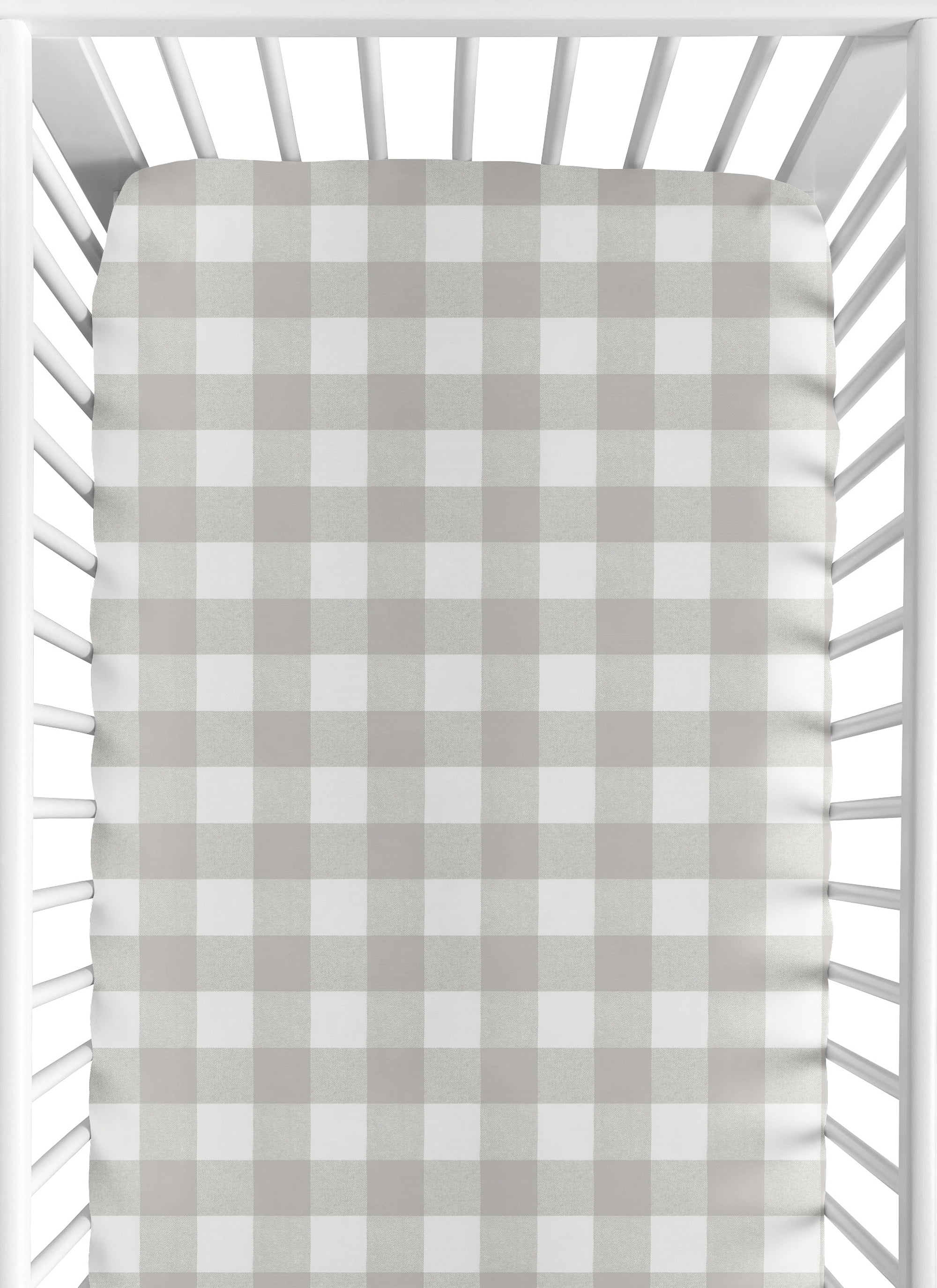 Buffalo Check Grey and White Crib Sheet - Walmart.com