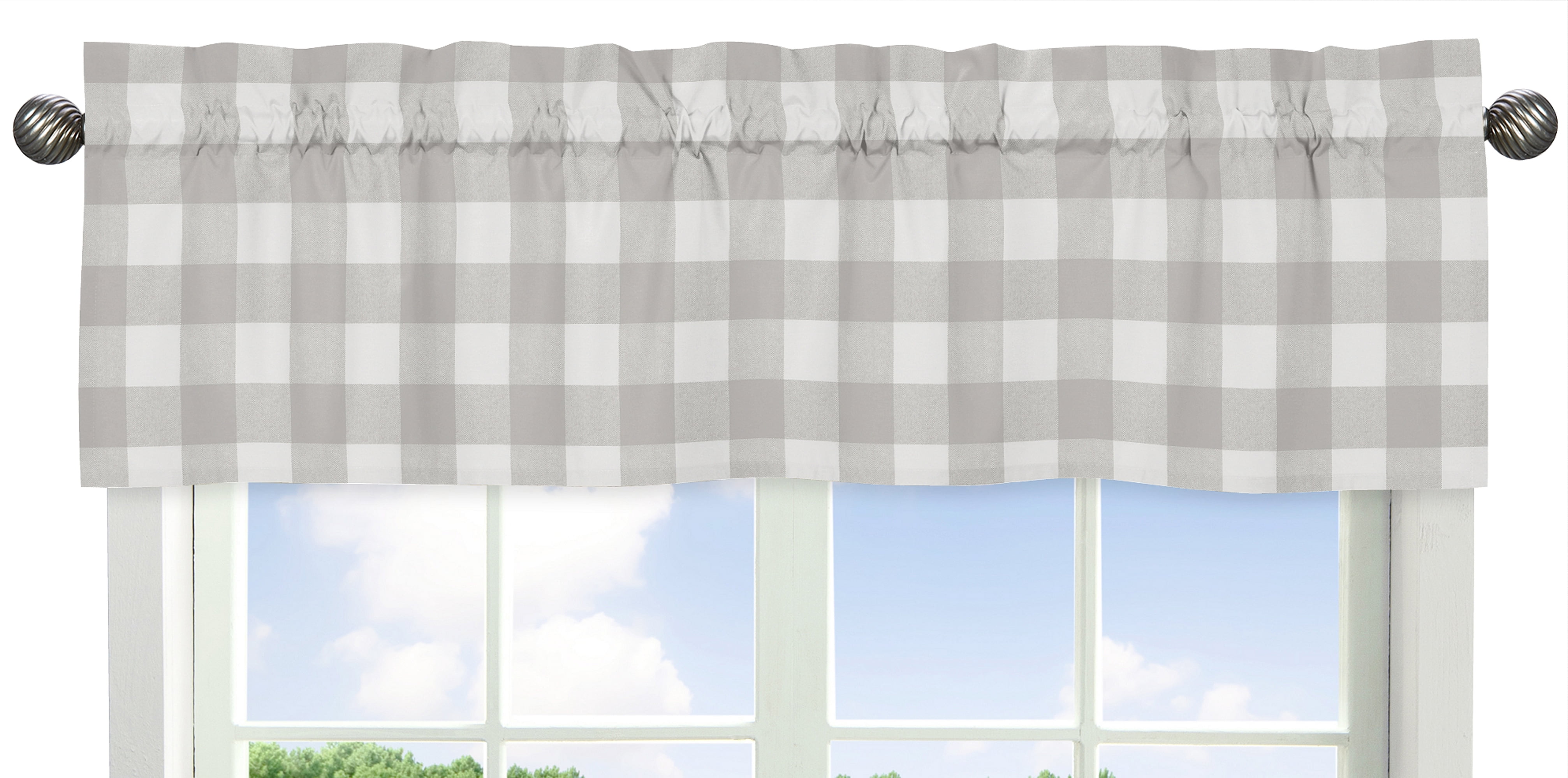 Buffalo Check Grey and White Window Valance - Walmart.com