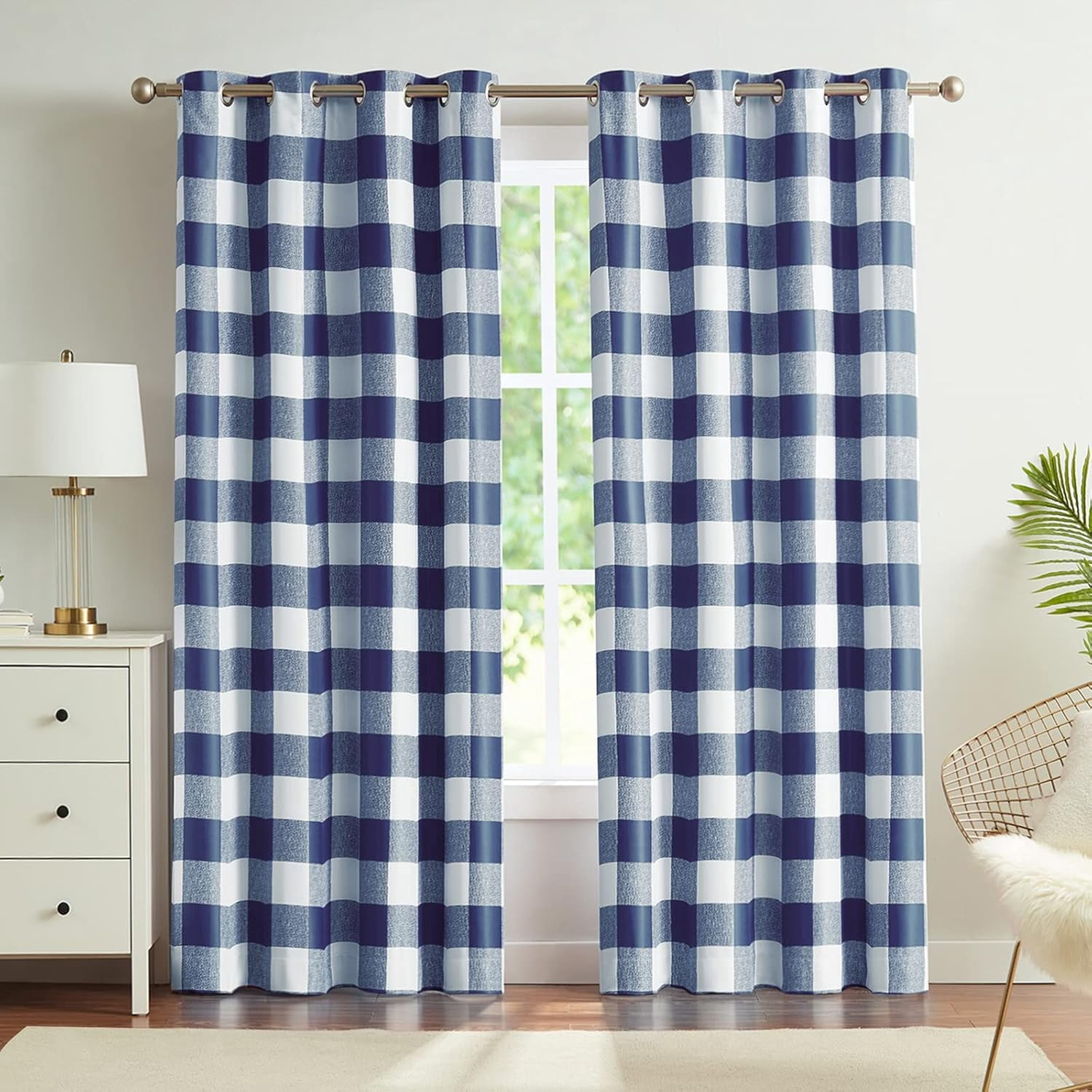 Buffalo Check Plaid Blackout Curtains 54 Inches Long for Bedroom ...