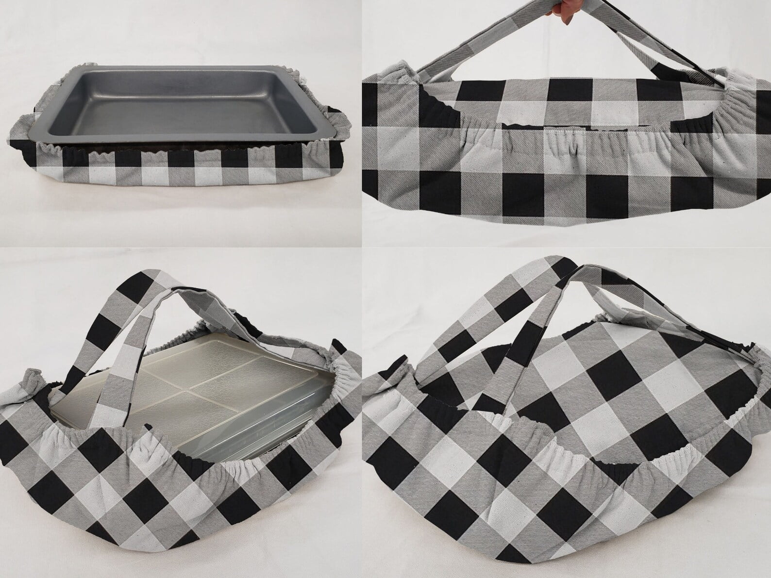 Buffalo Check Plaid Casserole Baking Pan or Pie Plate Cozy and Carrier ...