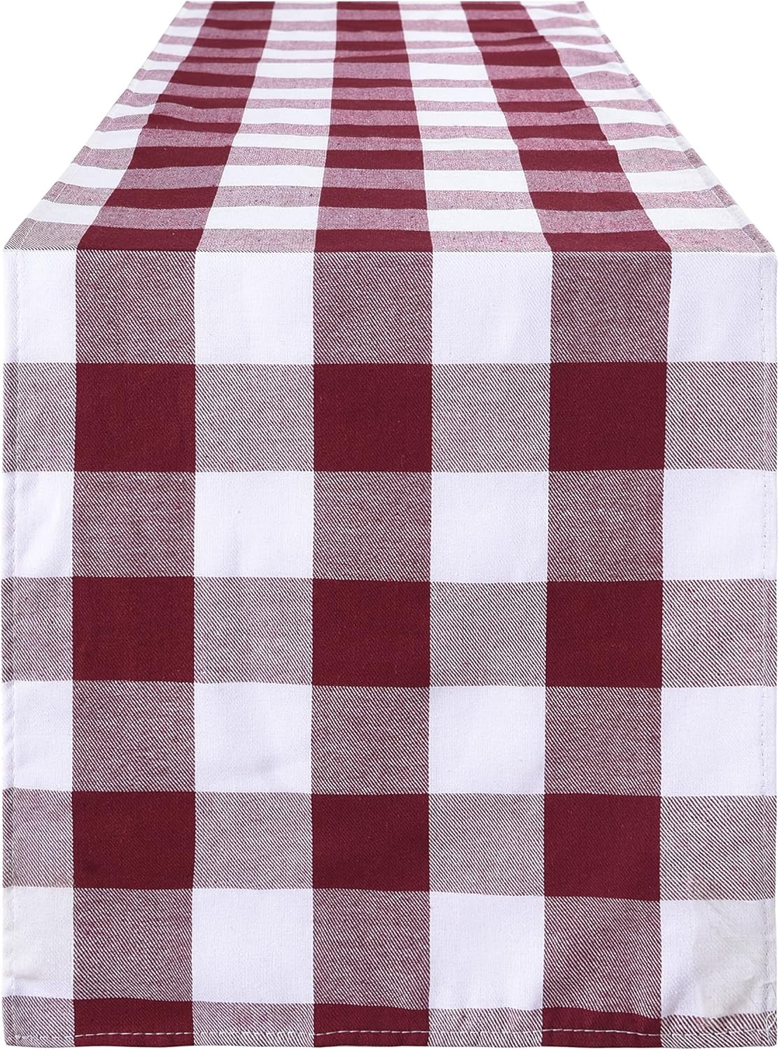 Buffalo Check Plaid Farmhouse Table Runner, Cotton Polyester Blend ...