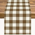 Buffalo Check Plaid Table Runner Brown and White Kitchen Dinner Runner ...