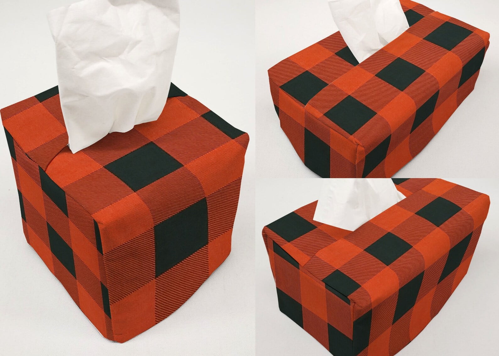 Buffalo Check Plaid Tissue Box Cover by Penny's Needful Things (Tall Rectangle) (Red) - Walmart.com