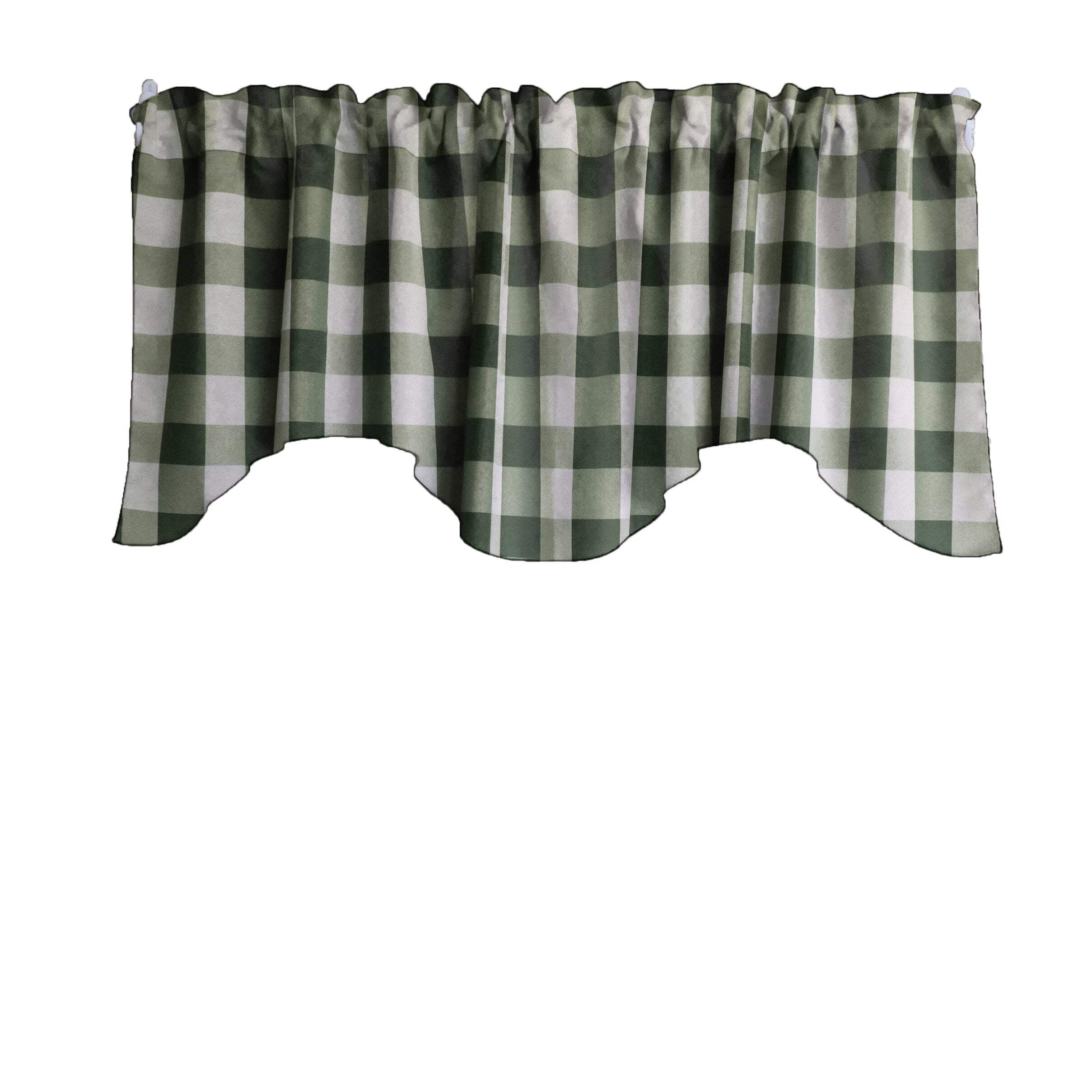 Buffalo Check Poplin Scalloped Window Valance 58" Wide / 20" Tall ...