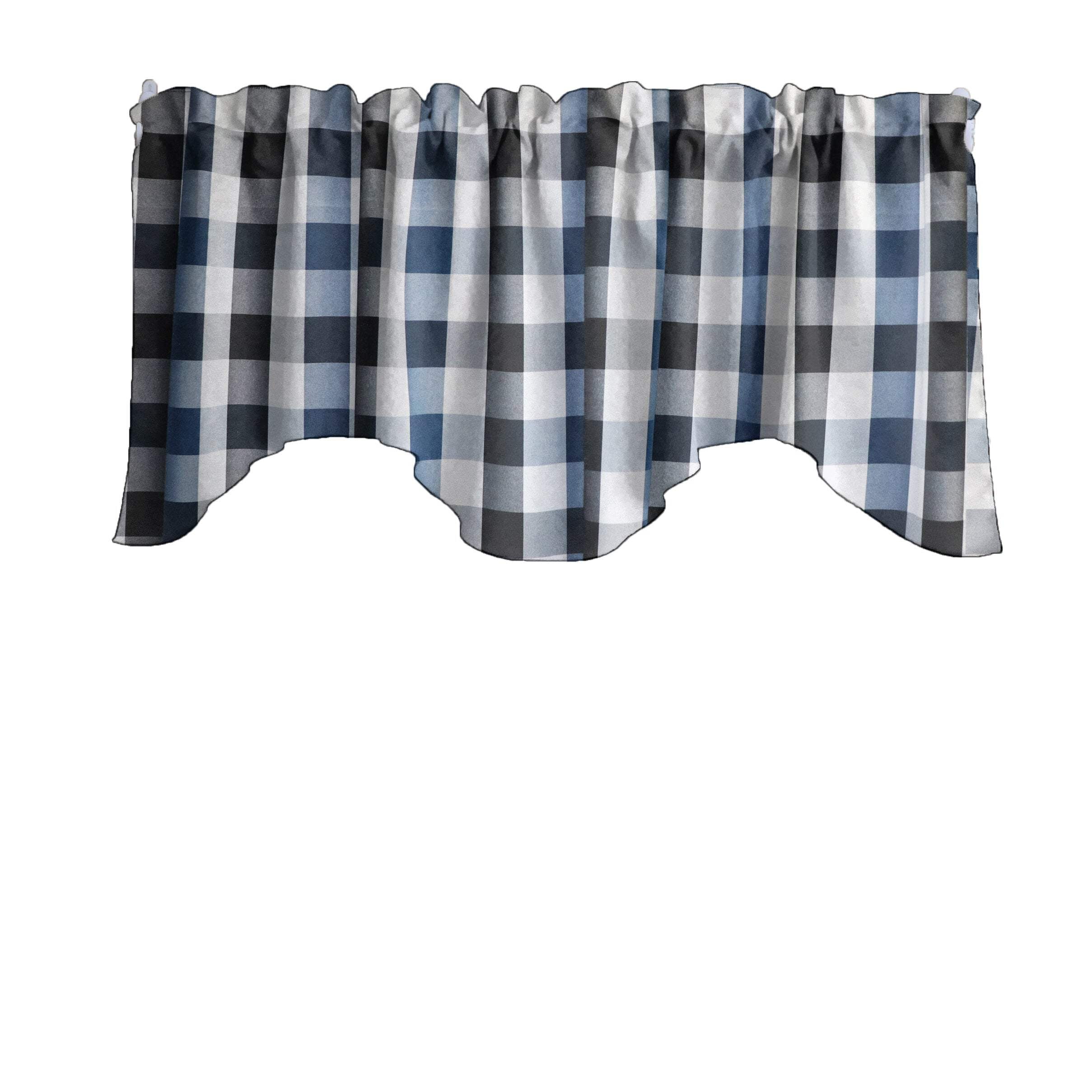 Buffalo Check Poplin Scalloped Window Valance 58" Wide / 20" Tall ...