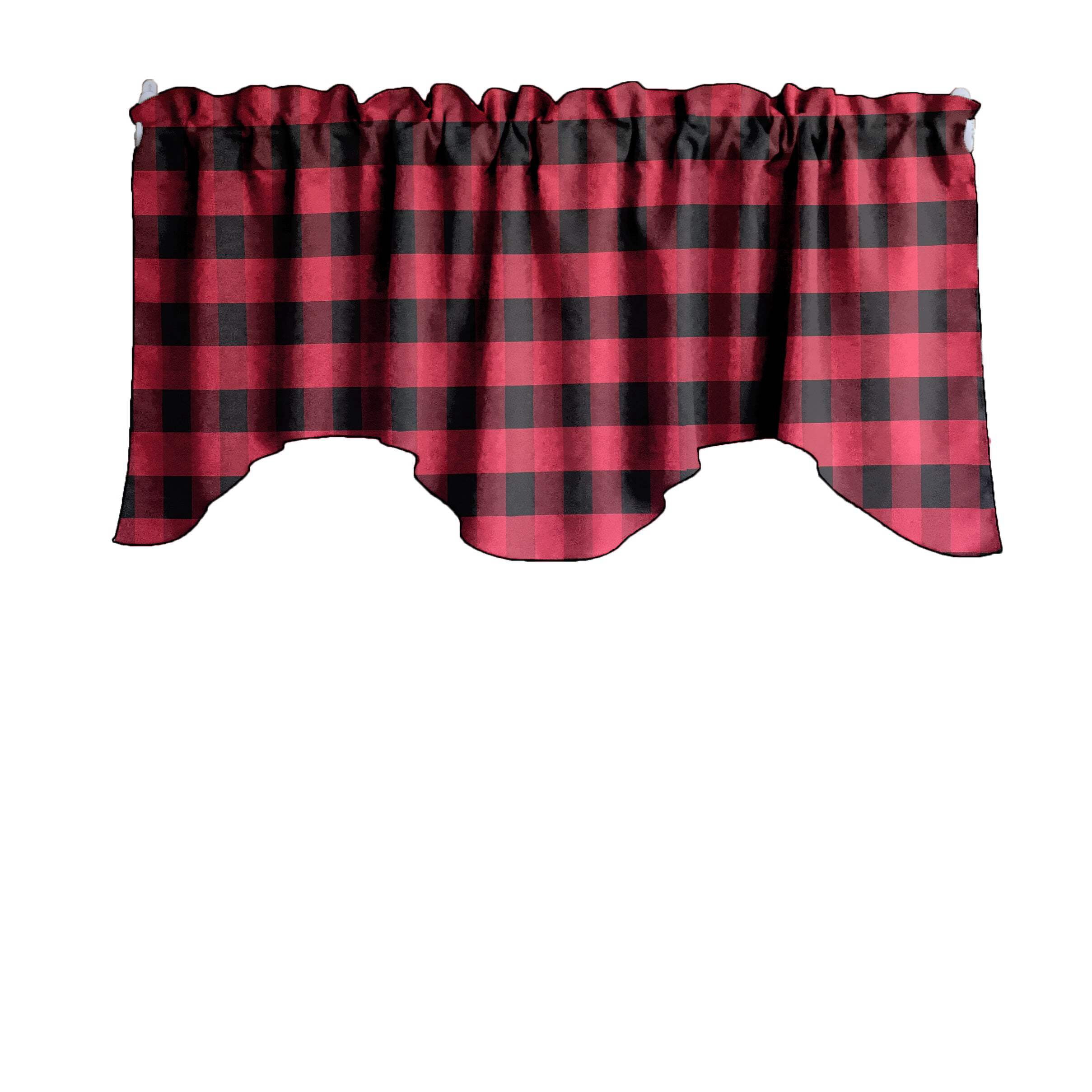 Buffalo Check Poplin Scalloped Window Valance 58" Wide / 20" Tall ...