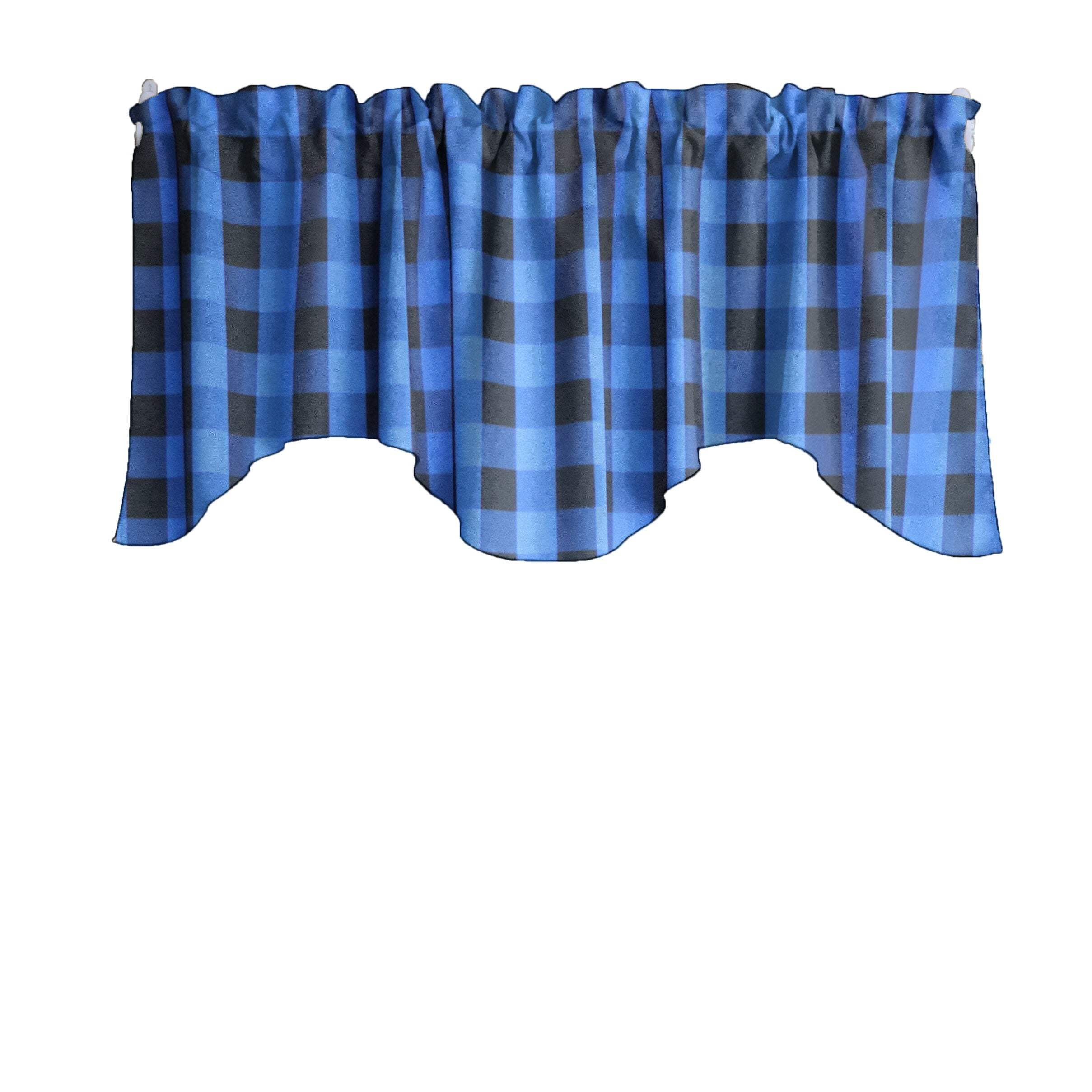 Buffalo Check Poplin Scalloped Window Valance 58" Wide / 20" Tall ...