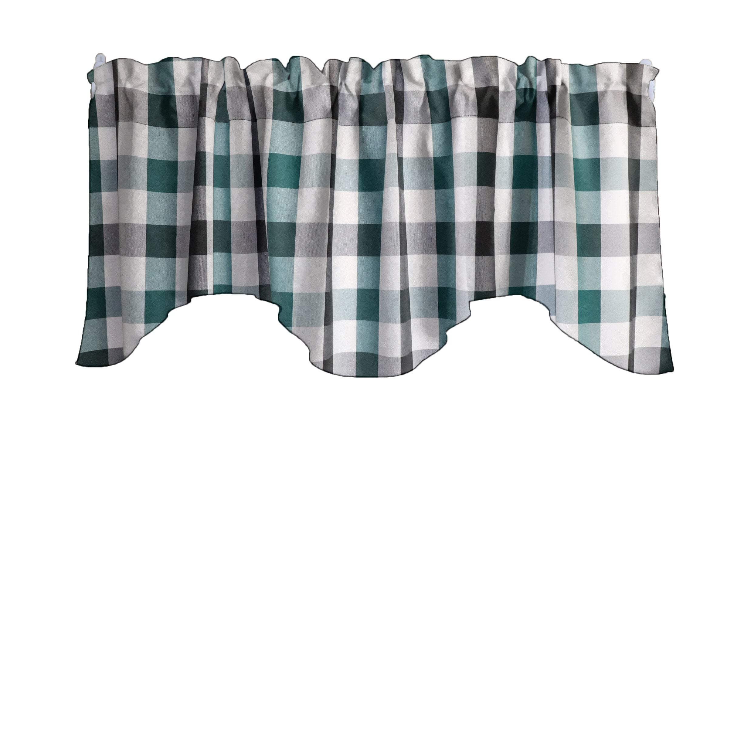 Buffalo Check Poplin Scalloped Window Valance 58" Wide / 20" Tall ...