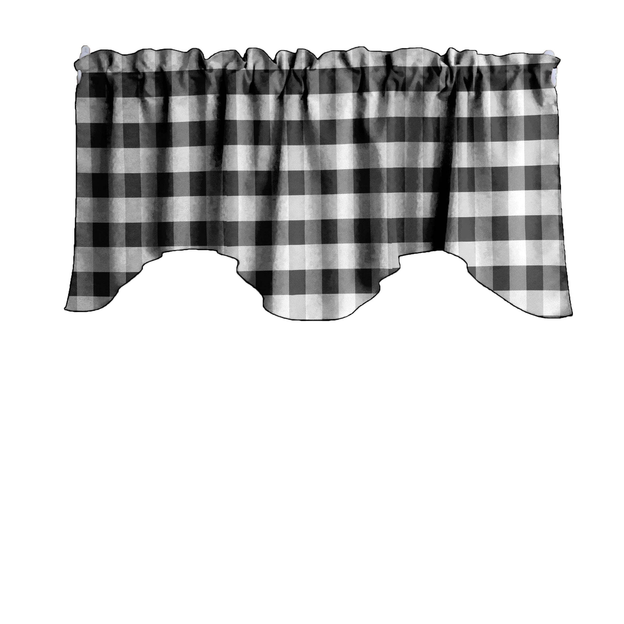 Buffalo Check Poplin Scalloped Window Valance 58" Wide / 20" Tall ...