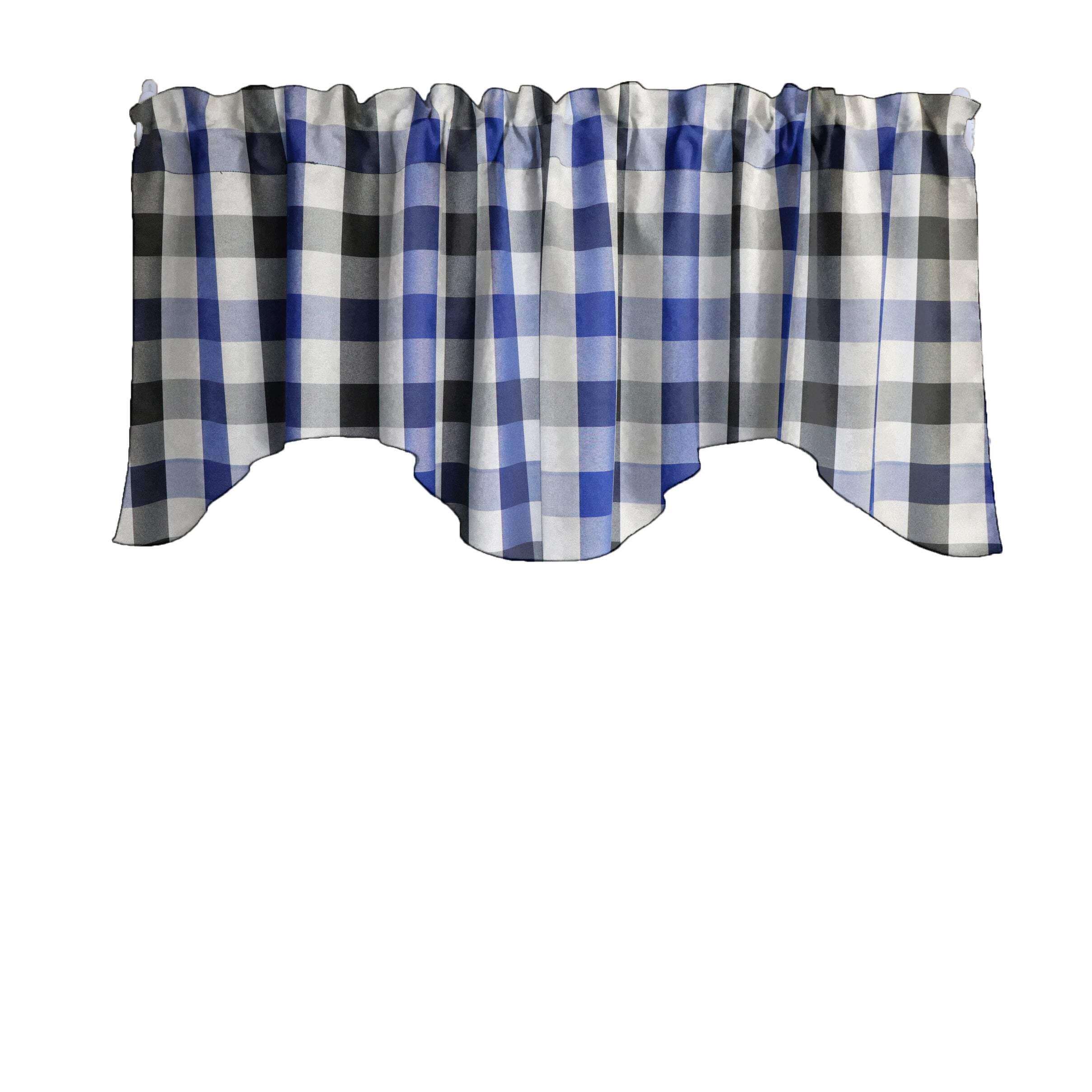 Buffalo Check Poplin Scalloped Window Valance 58" Wide / 20" Tall ...