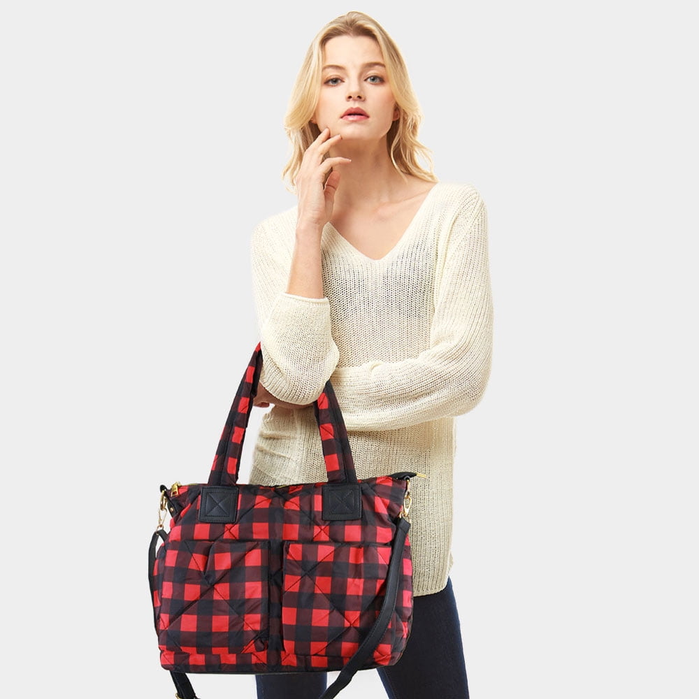 Buffalo Check Puffer Tote Bag - Walmart.com