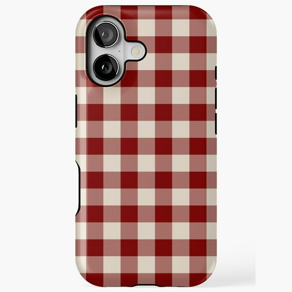 Buffalo Check Red White Plaid Pattern Style iPhone Case with iPhone 17 ...