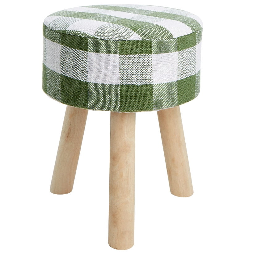 Buffalo Check Round Footstool Ottoman - Walmart Business Supplies