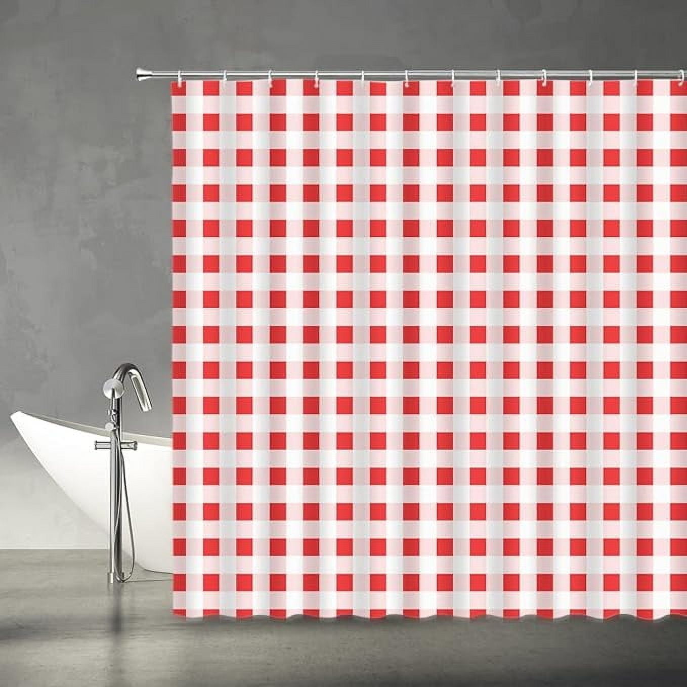 Buffalo Check Shower Curtain Pink Black Classic Plaid Geometric Lattice ...