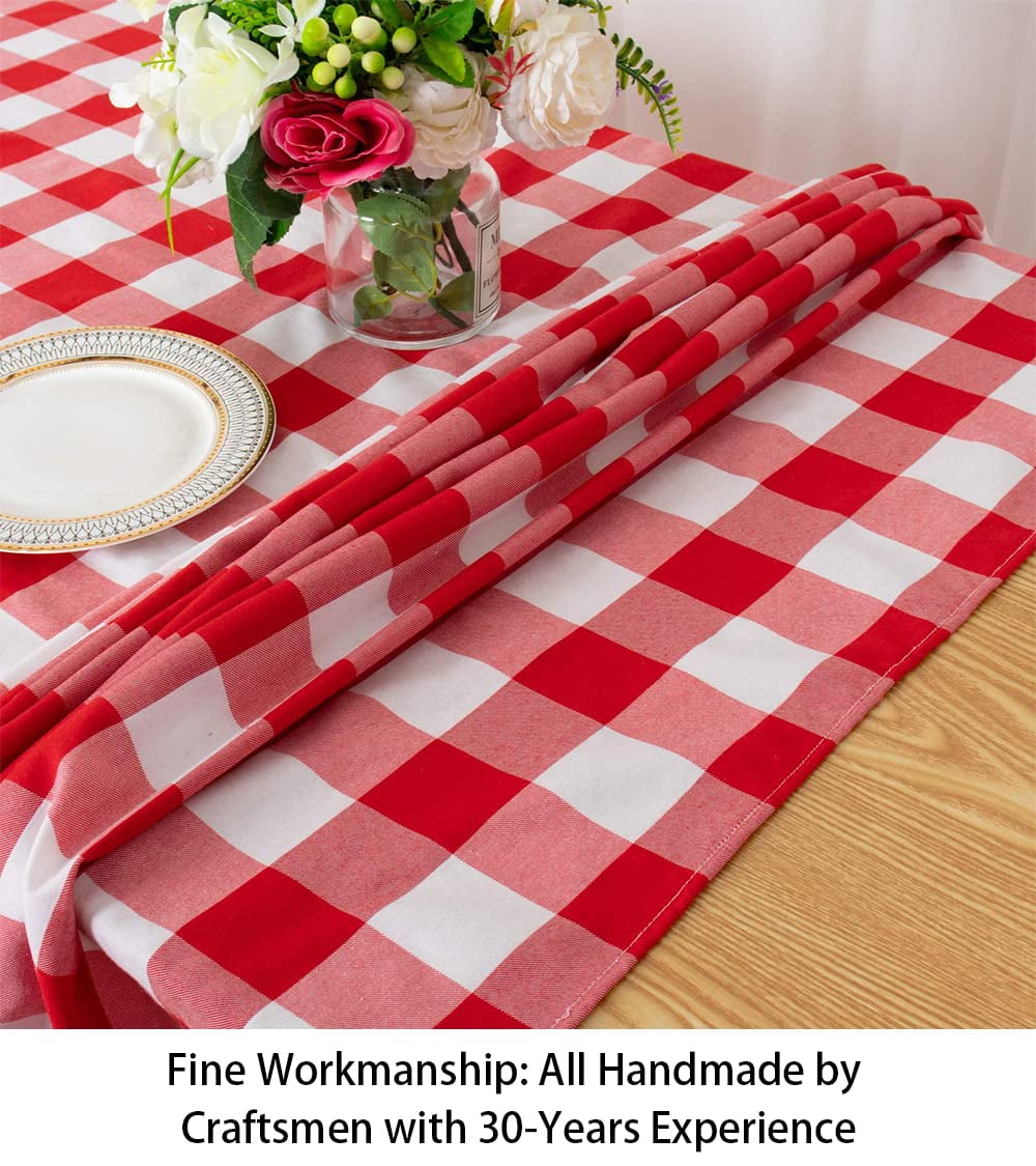 Buffalo Check Table Runner 13x72 Red White Cotton Plaid Farmhouse ...