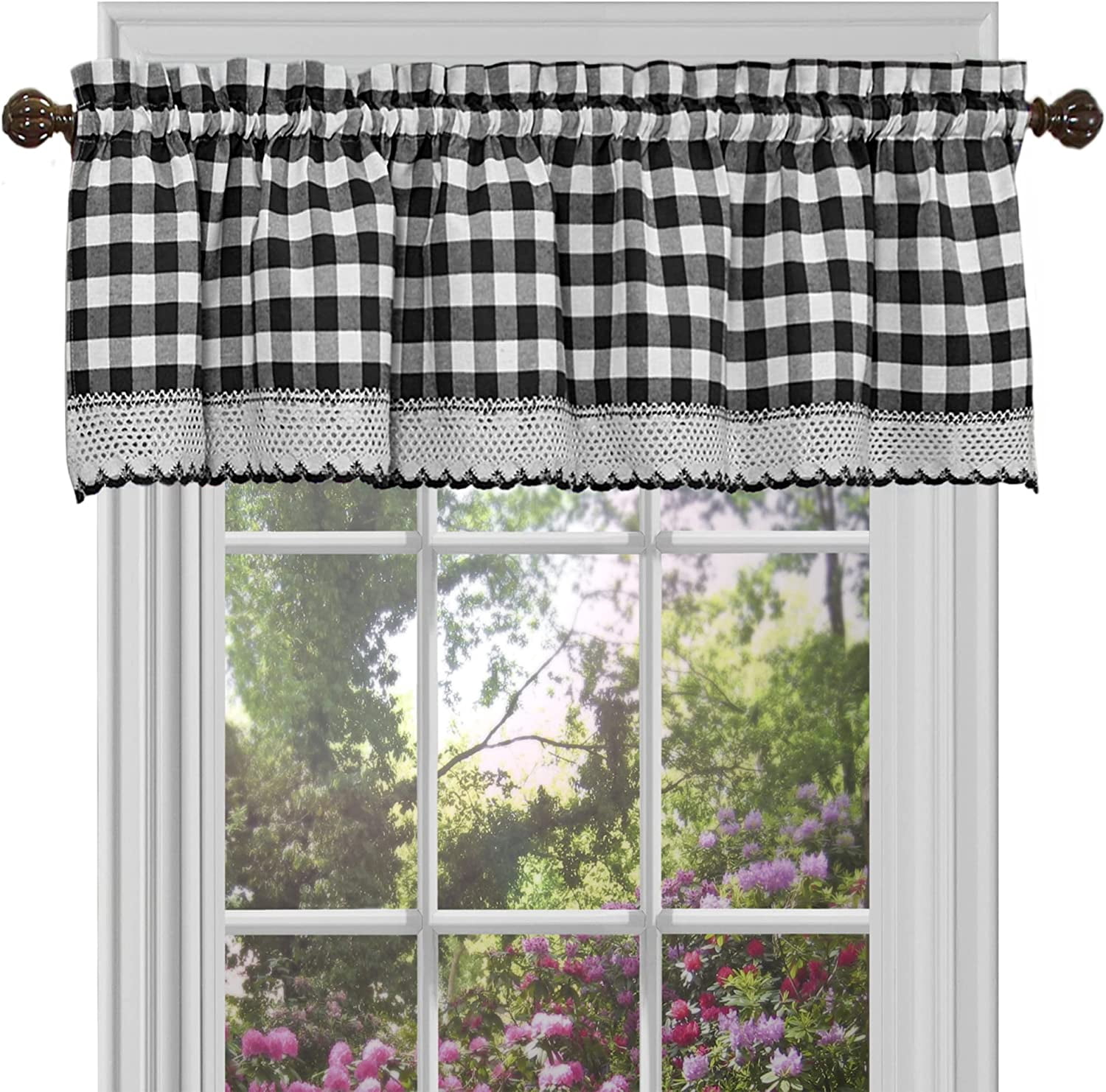 Buffalo Check Valance Window Curtains - 58 Inch Width, 14 Inch Length ...