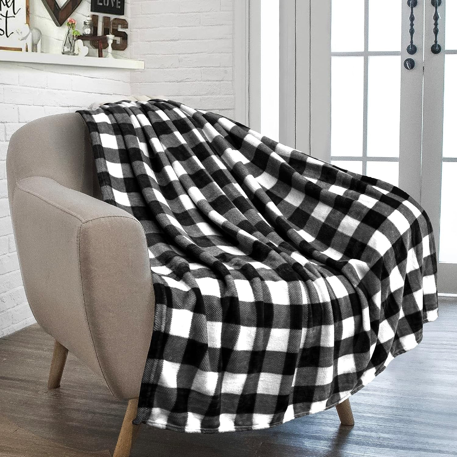 Buffalo Checker Throw Blanket for Sofa Couch | Soft Flannel Fleece ...