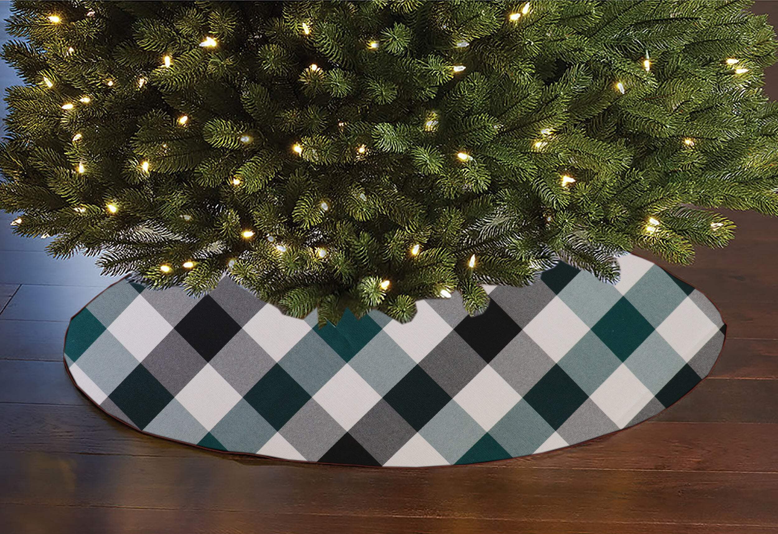 Buffalo Checkered Tree Skirt Christmas Decoration 58" Round Large Skirt ...