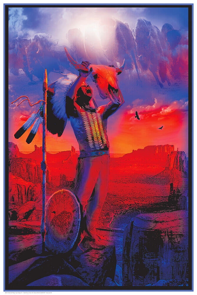 Buffalo Chief - Non-Flocked Blacklight Poster 24.5" x 36.5" Laminated ...