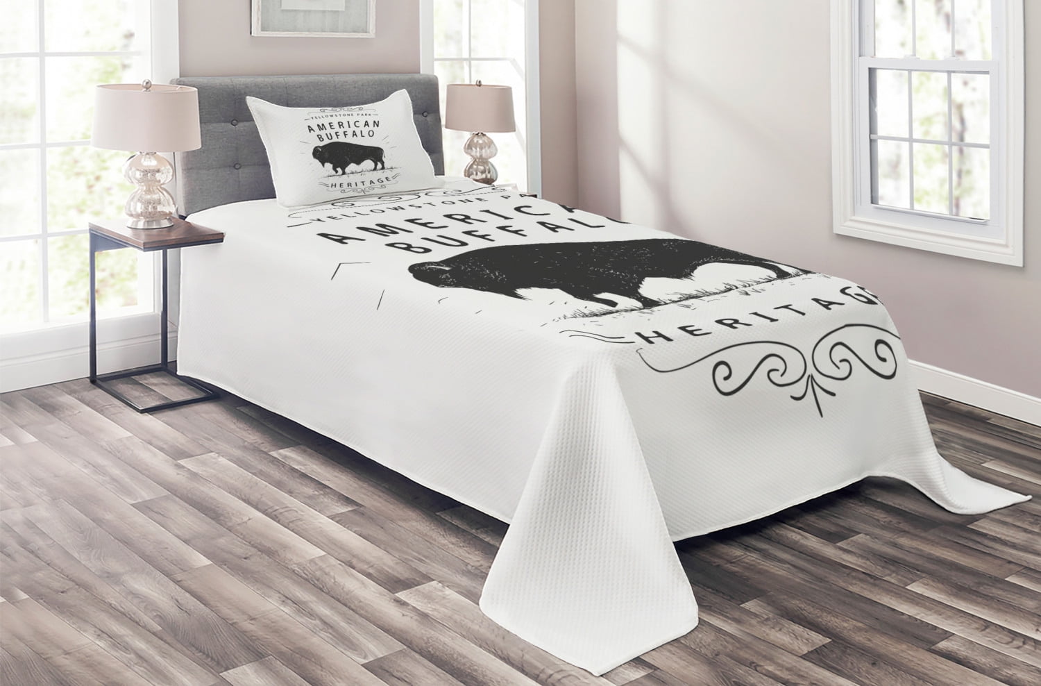 Buffalo Coverlet, Heritage Animal American Bison Yellowstone National ...