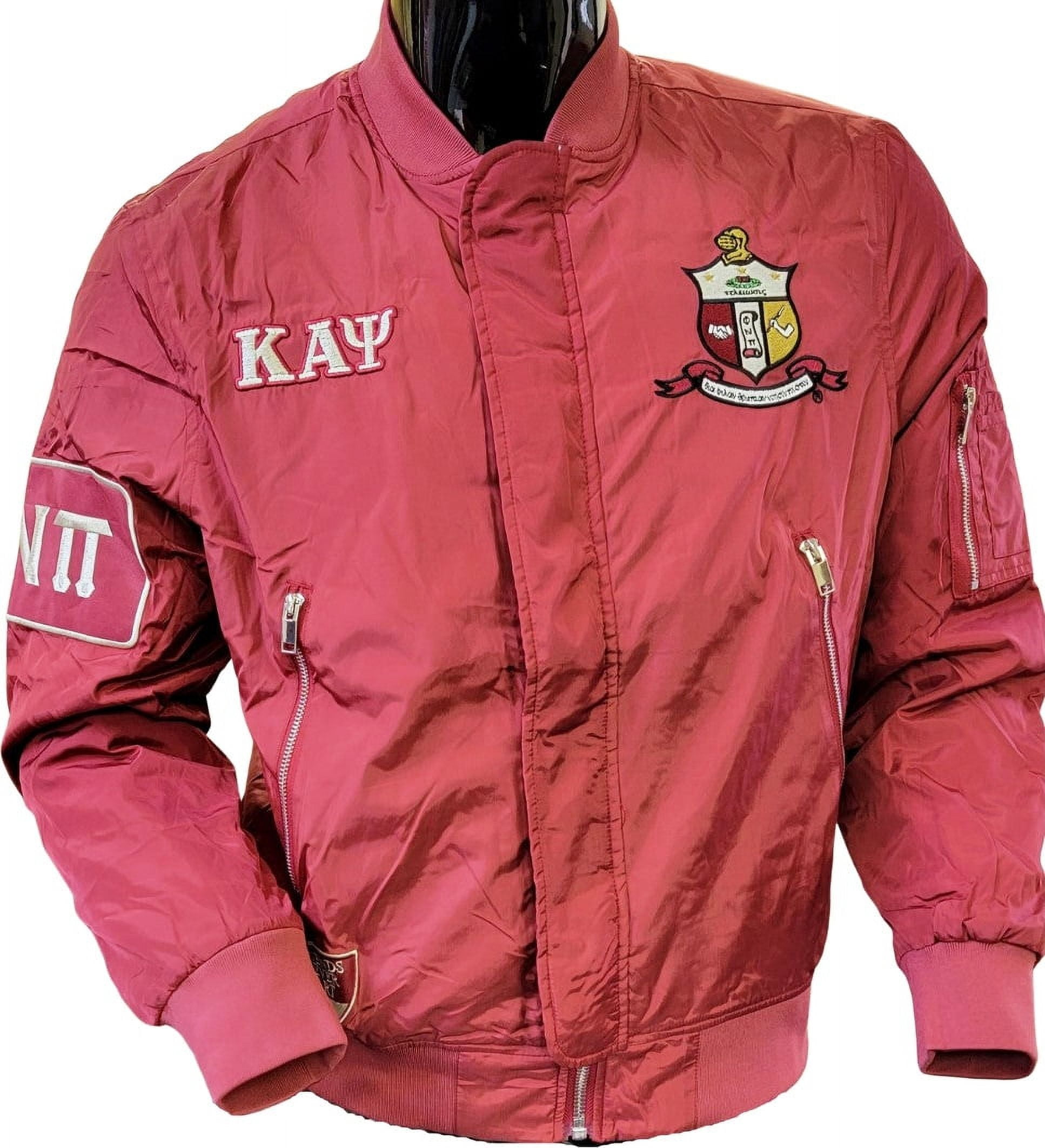 Buffalo Dallas Kappa Alpha Psi Bomber Flight Jacket [Crimson Red - M ...