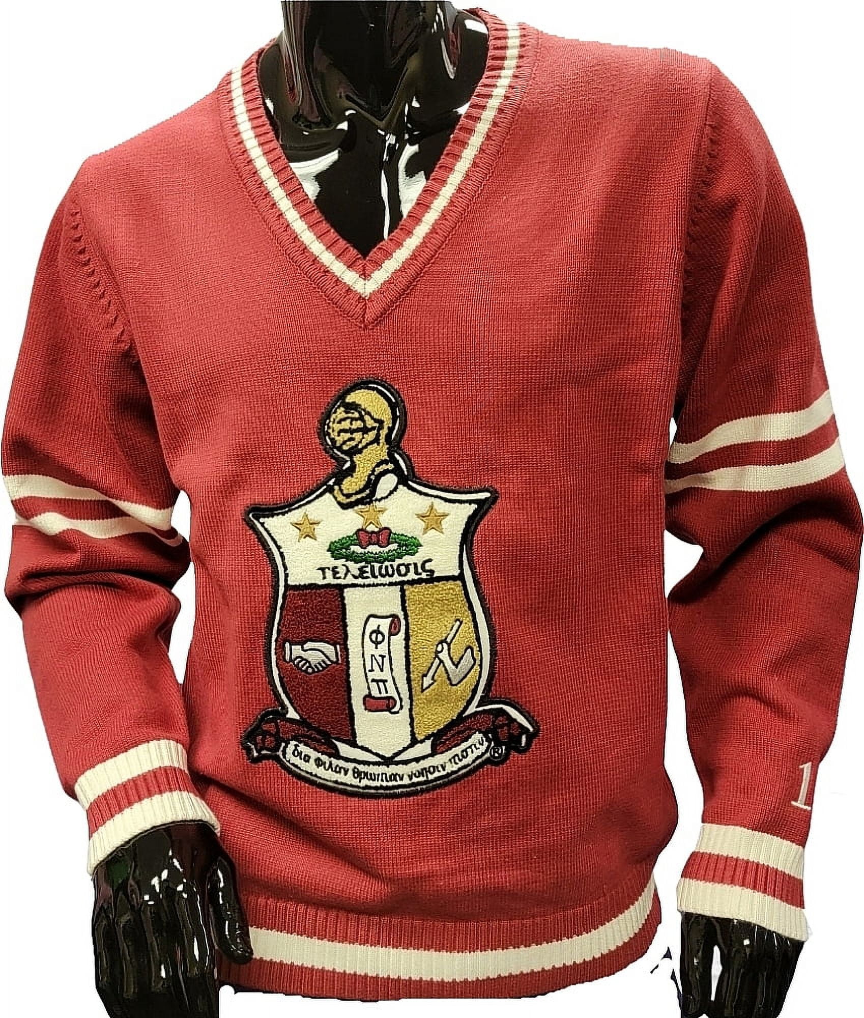 Buffalo Dallas Kappa Alpha Psi Chenille V-Neck Varsity Sweater [Crimson ...