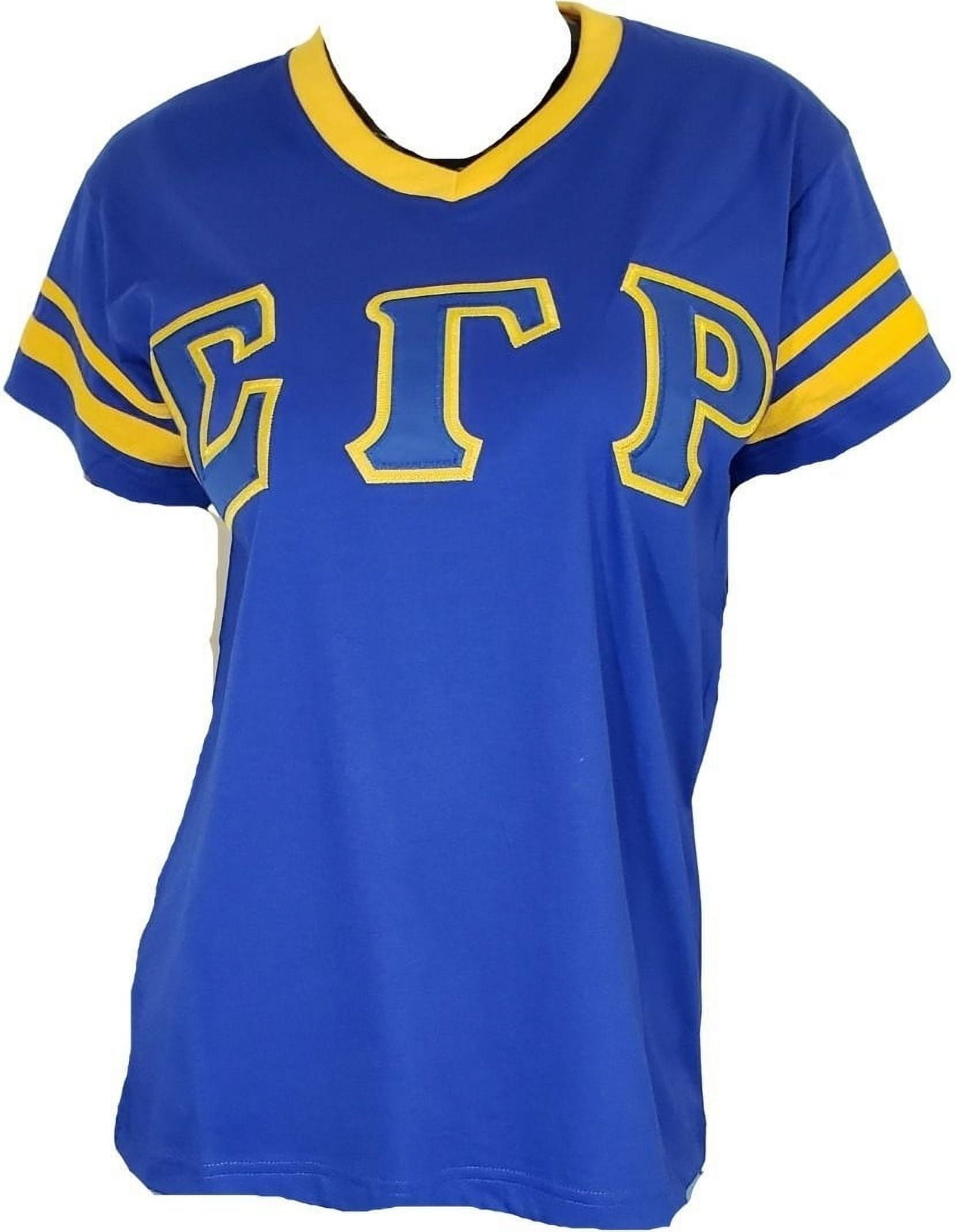 Buffalo Dallas Sigma Gamma Rho Striped V-Neck T-Shirt [Short Sleeve ...