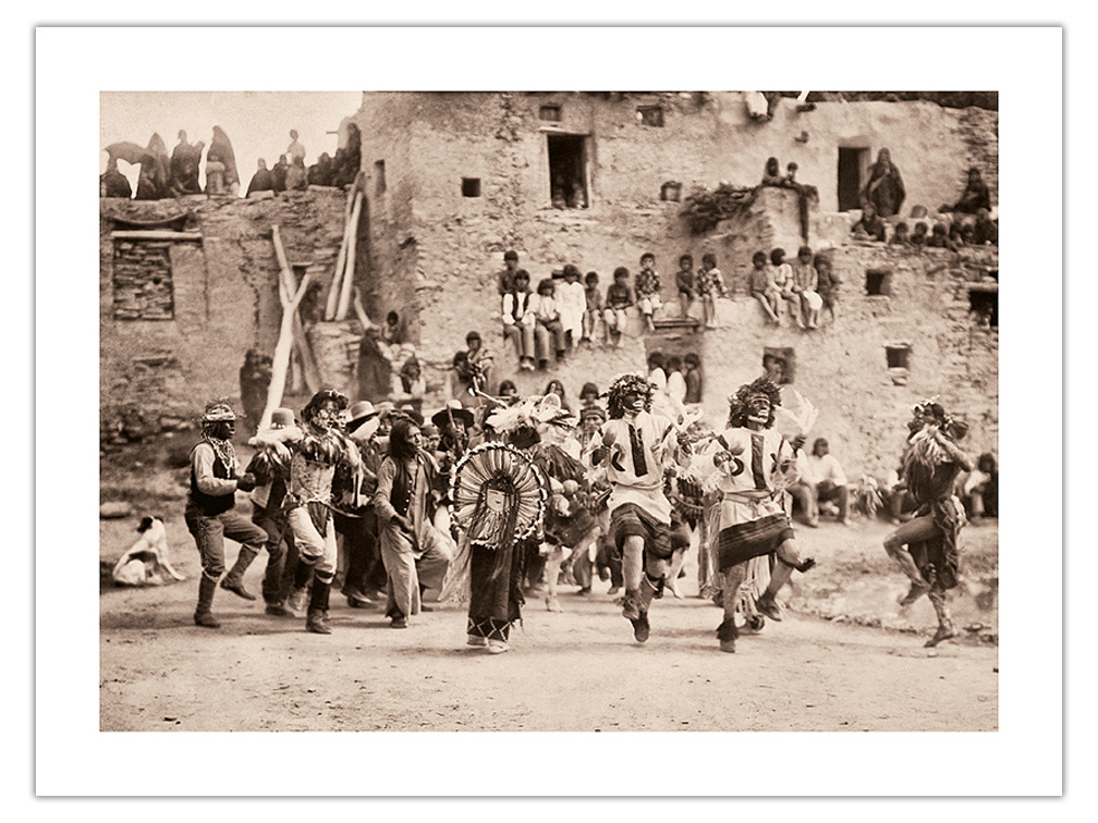 Buffalo Dance at Hano Arizona - The North American Indian - Vintage B&W ...