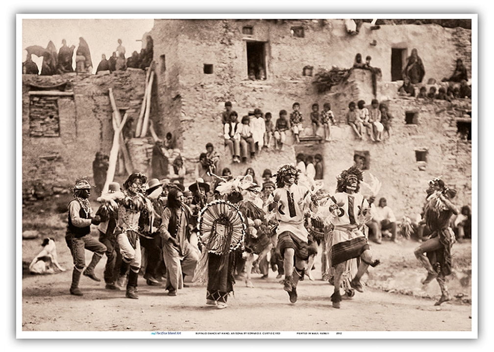 Buffalo Dance at Hano Arizona - The North American Indian - Vintage B&W ...