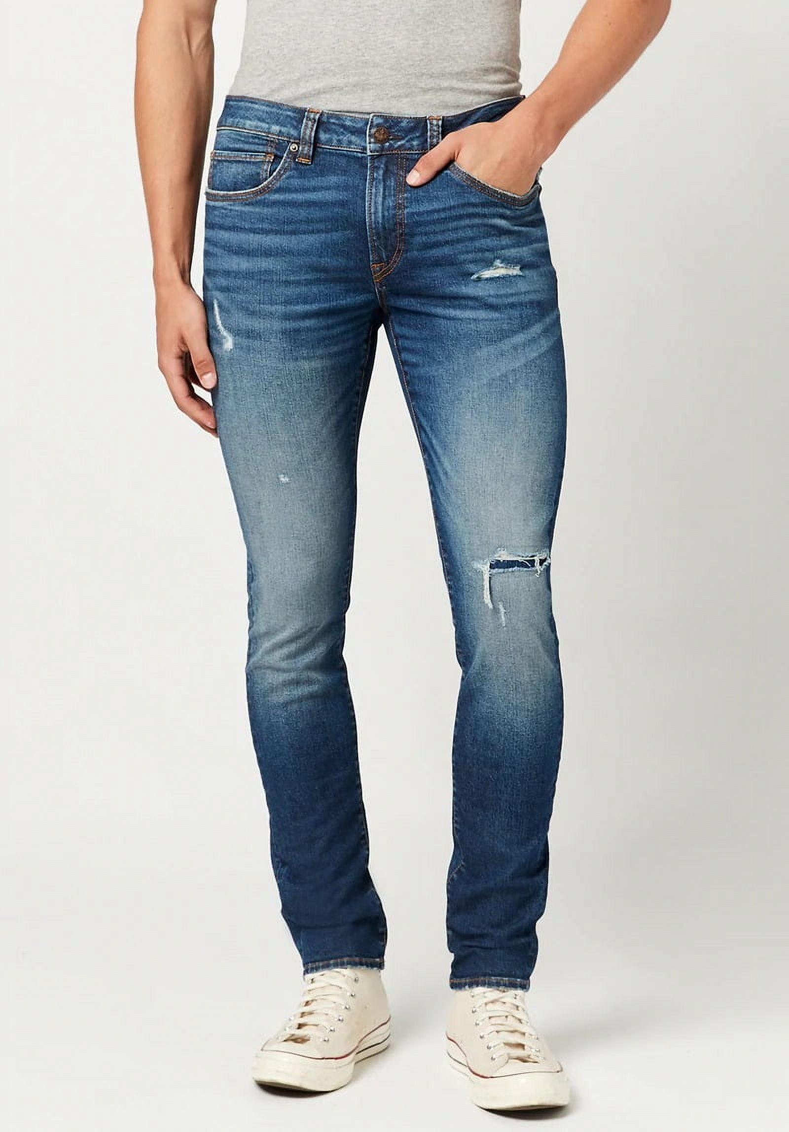 Buffalo David Bitton INDIGO Skinny Max Repaired Look Sanded Jeans, US ...
