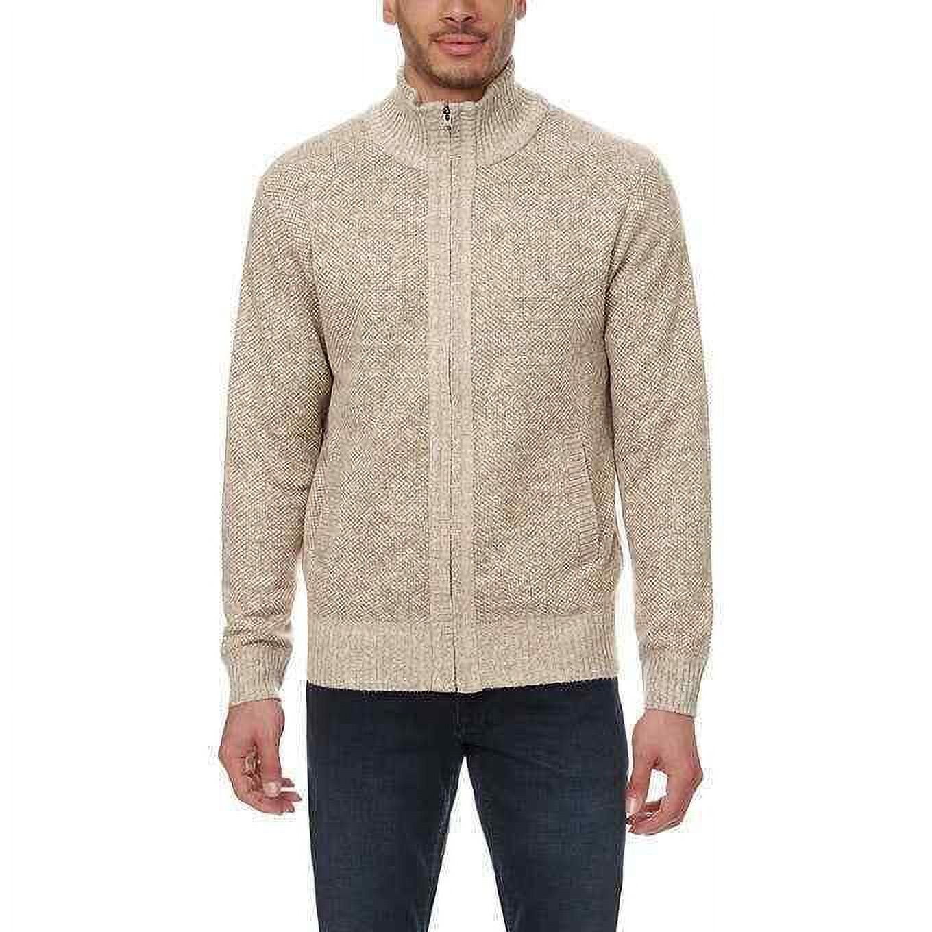 Buffalo David Bitton Men’s Full Zip Faux Fur Lined Sweater (Tan, XL ...