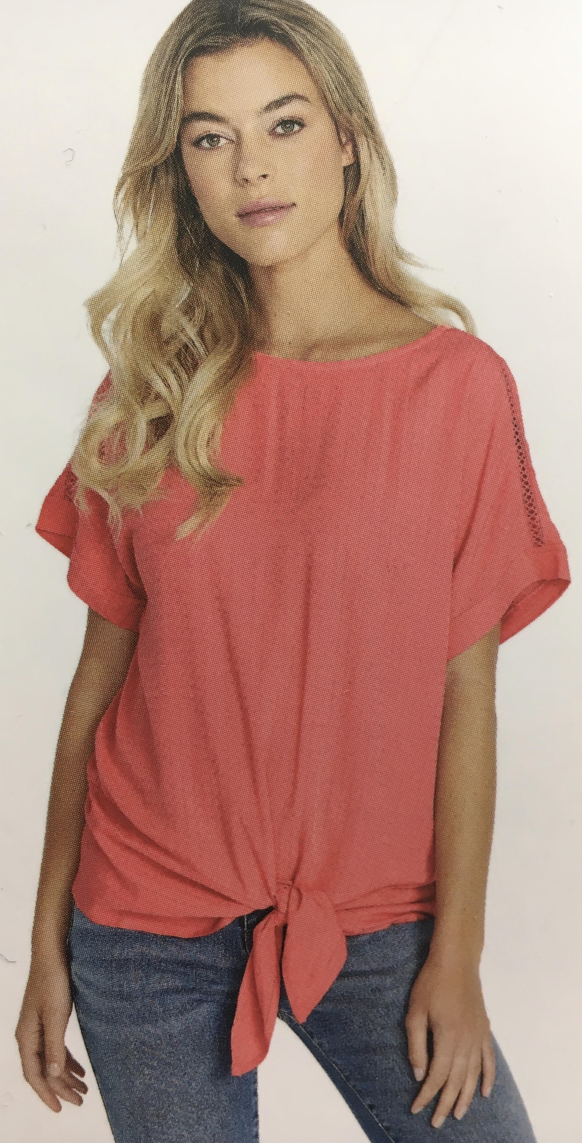 Buffalo David Bitton Women's Tie Front Blouse, Coral Medium - Walmart.com