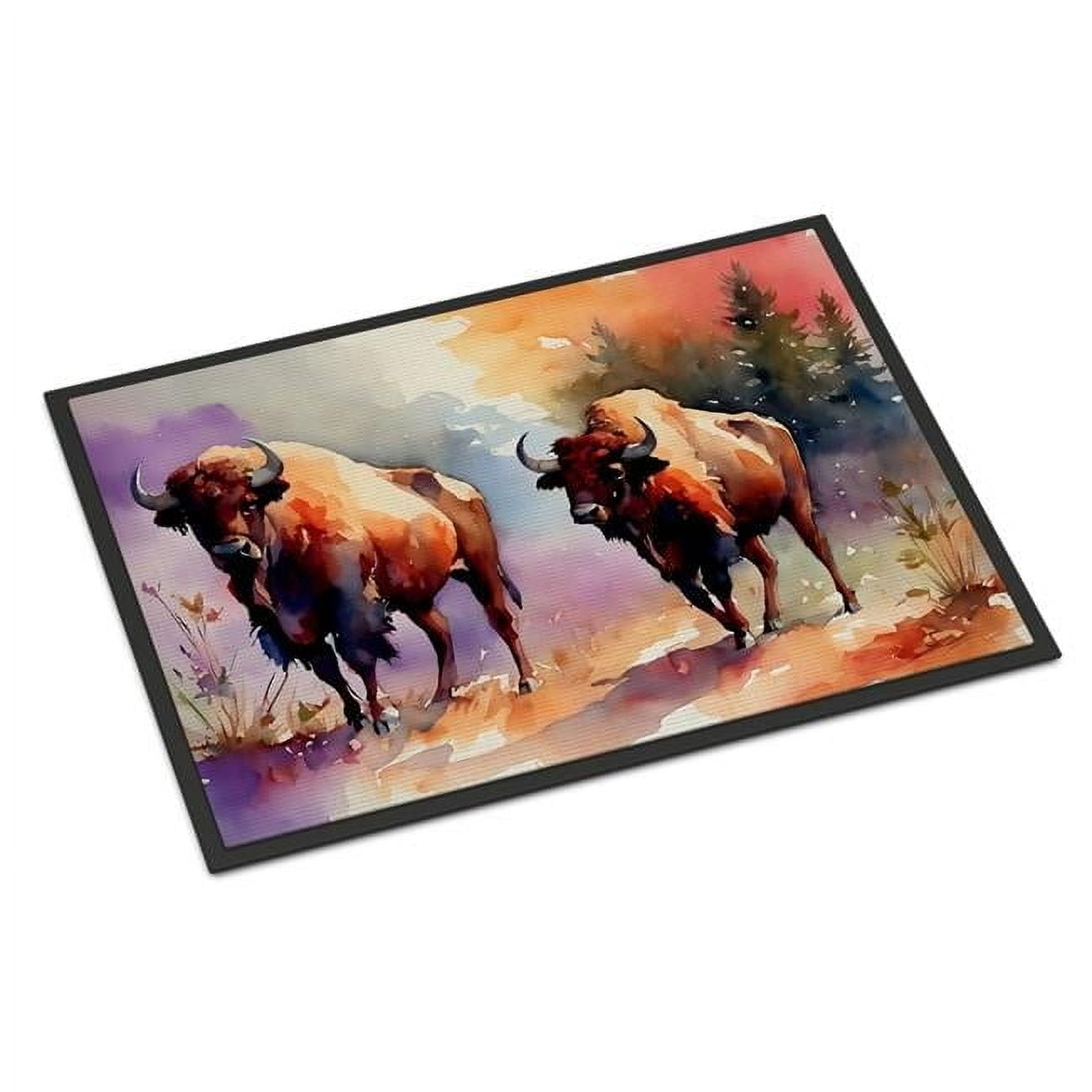Carolines Treasures 24 x 36 x 0.15 in. Polyester Buffalo Doormat ...