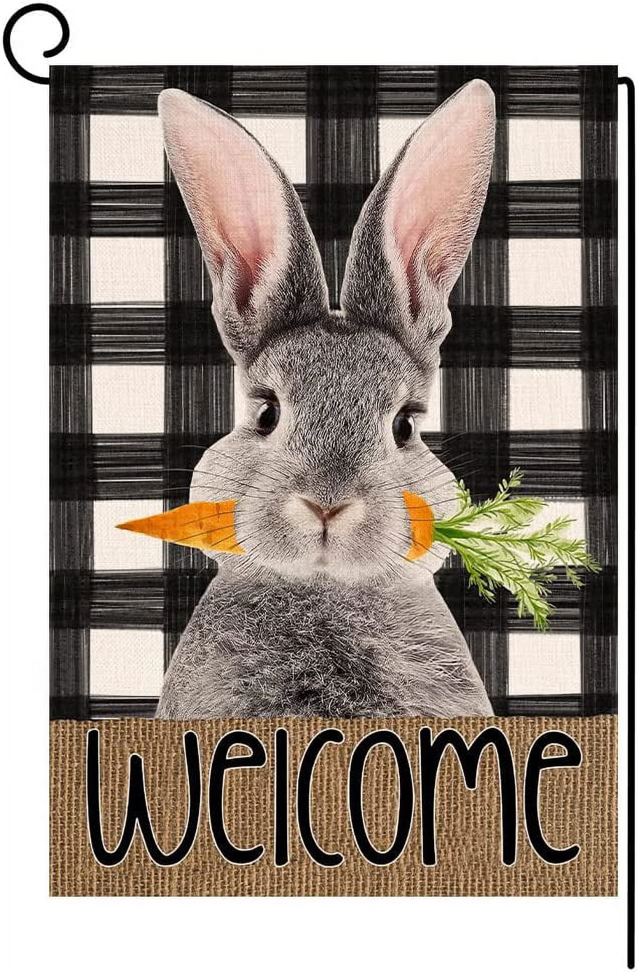 Buffalo Easter Garden Flag 12x18 Vertical Double Sided Welcome Spring Bunny Carrot Farmhouse ...