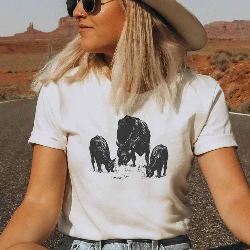 Buffalo Family Shirt Western Ranch Style Wildlife Nature Scene Graphic ...