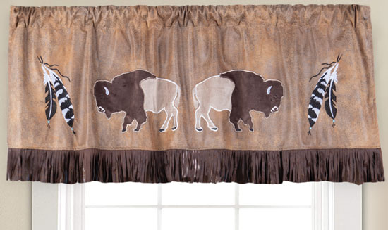 Buffalo Feathers Fringed Faux Leather Valance - Walmart.com