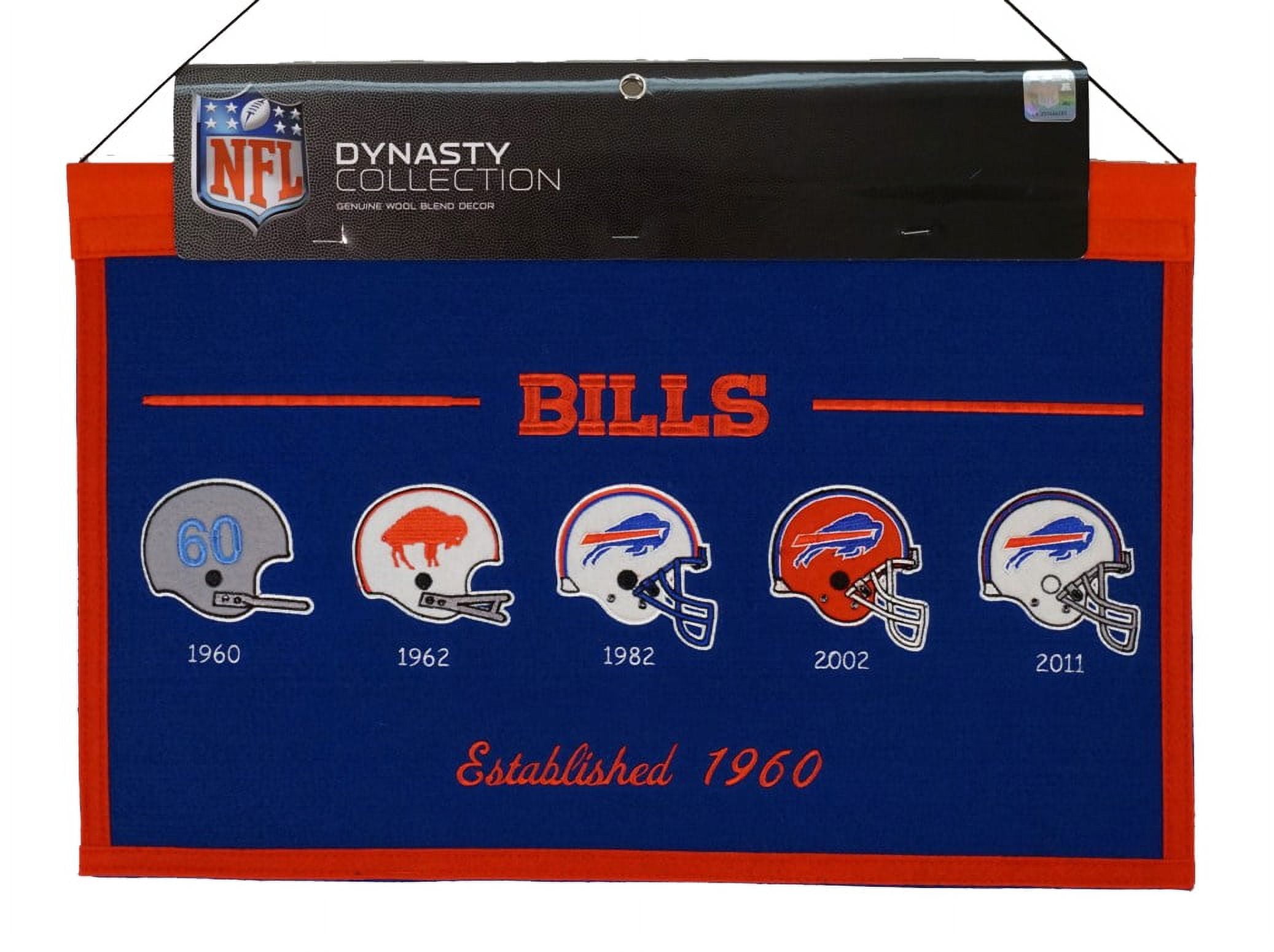Buffalo Football Bills Wall Hanging Logo Evolution Banner featuring ...