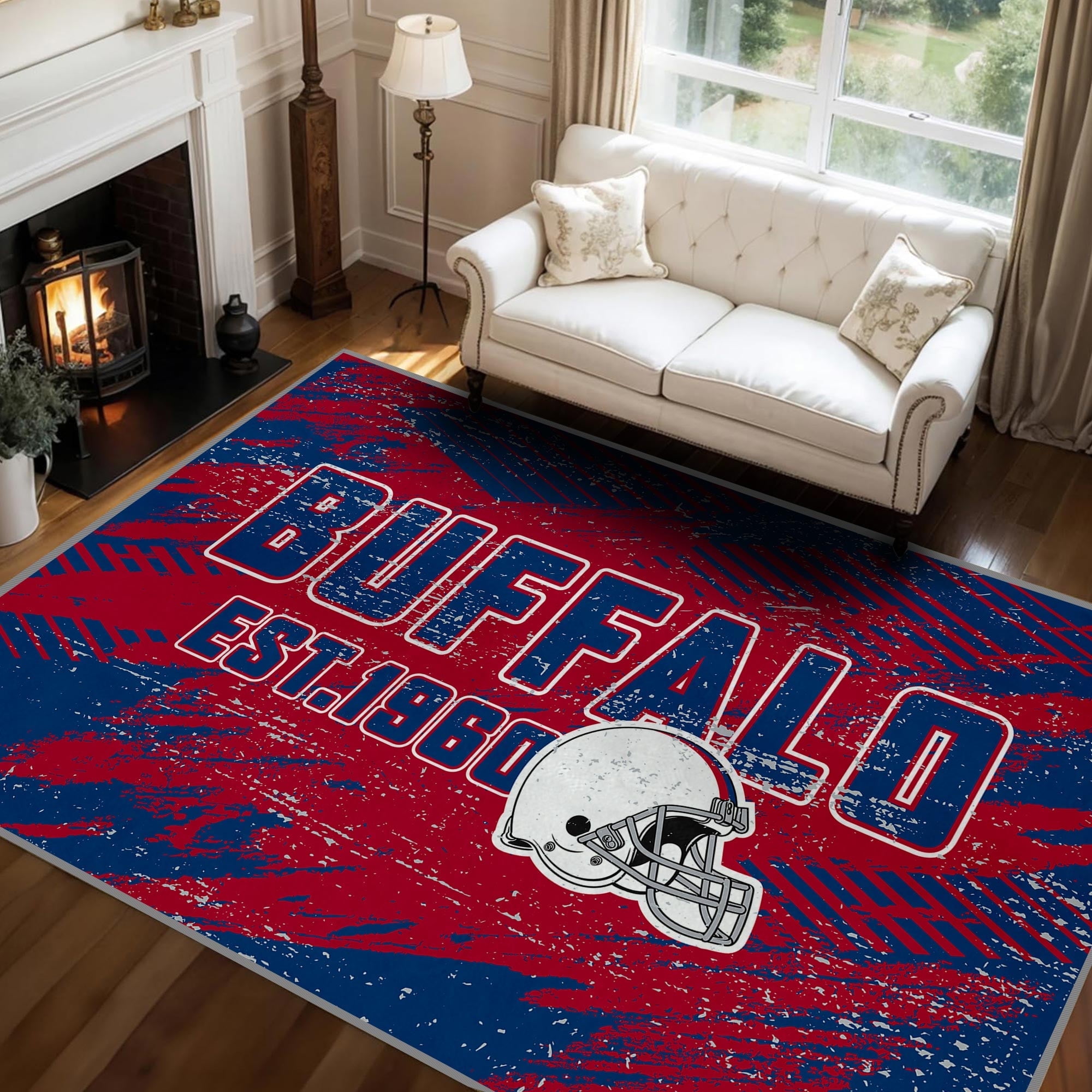 Buffalo Football Rugs 5x7 Bedroom Living Room Football Carpet Non-Slip ...