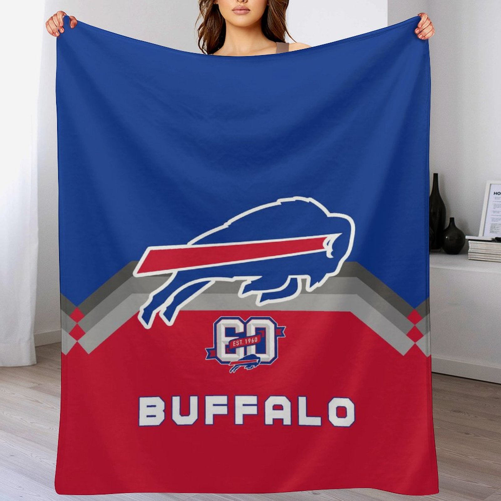 Buffalo Football Style Throw Blanket Flannel Blanket for Fans Gift ...