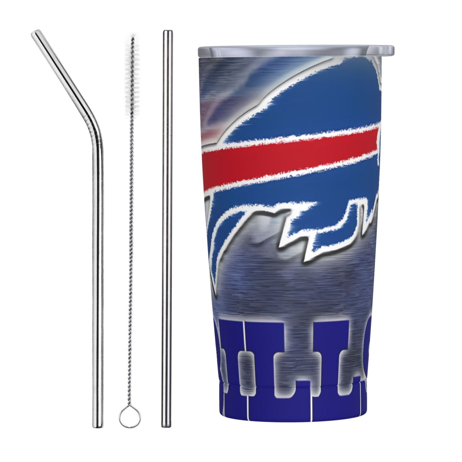 Buffalo Football Team 20 oz Stainless Steel Thermos with Lid and Straw ...