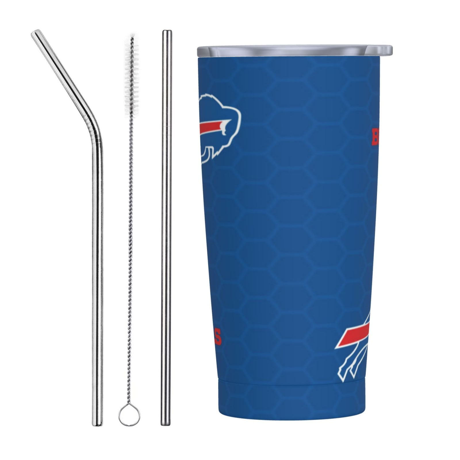 Buffalo Football Team 20 oz Stainless Steel Thermos with Lid and Straw ...